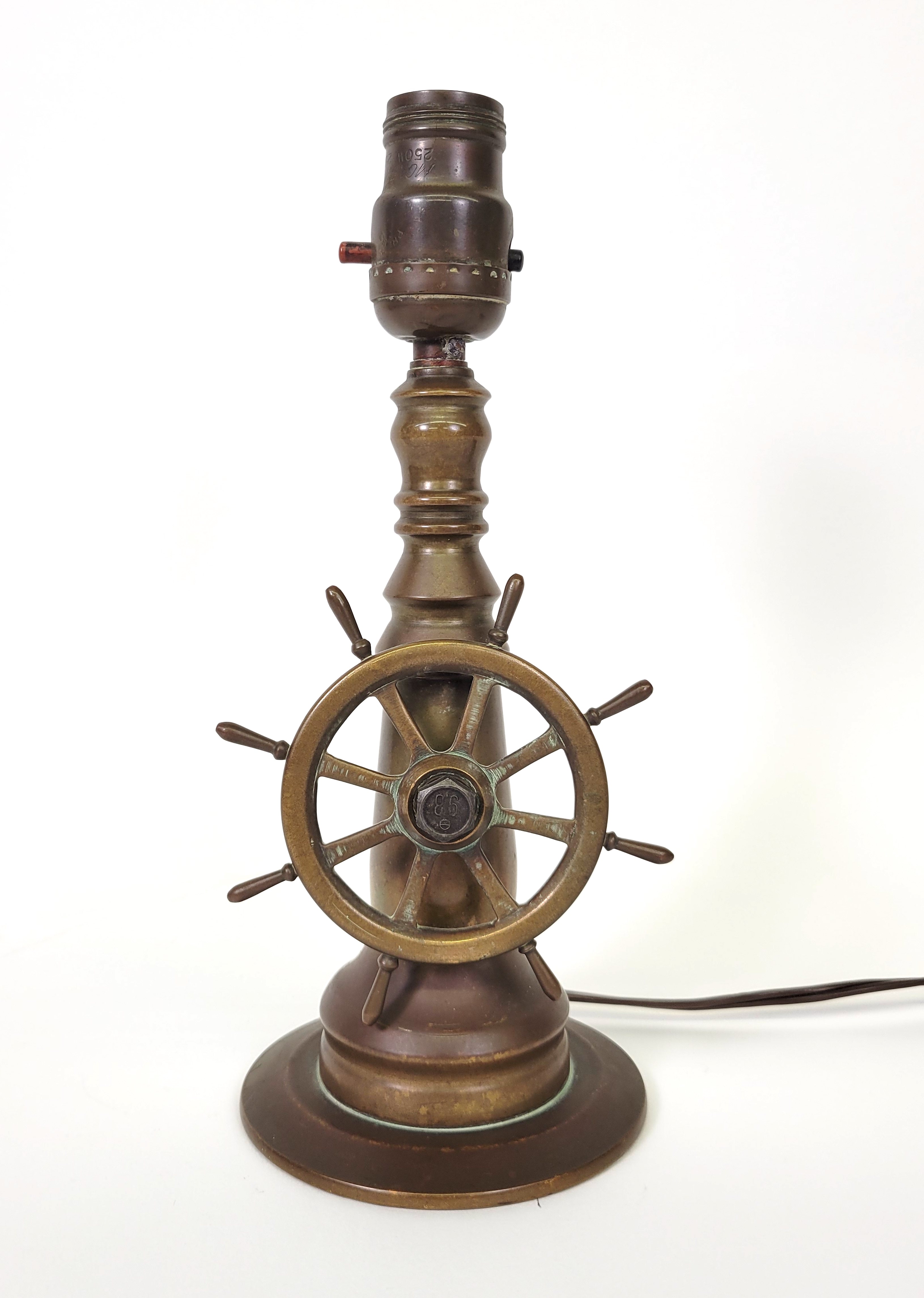 Vintage 1940s World War 2 Sailor Made Folk Art Nautical Bronze Lamp ...