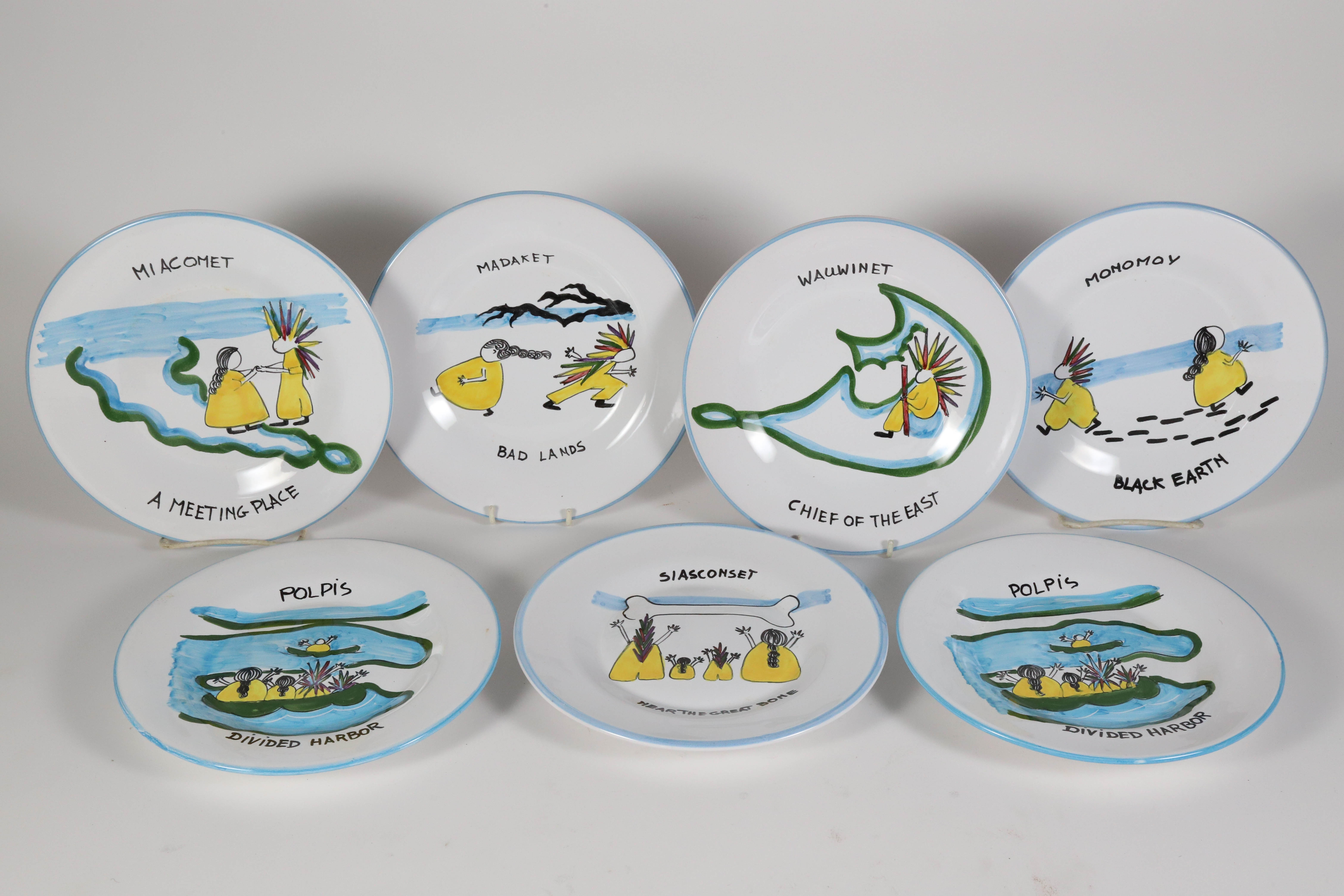 Set of Seven Deruta Italy Nantucket Plates - Set of Seven Deruta Italy ...