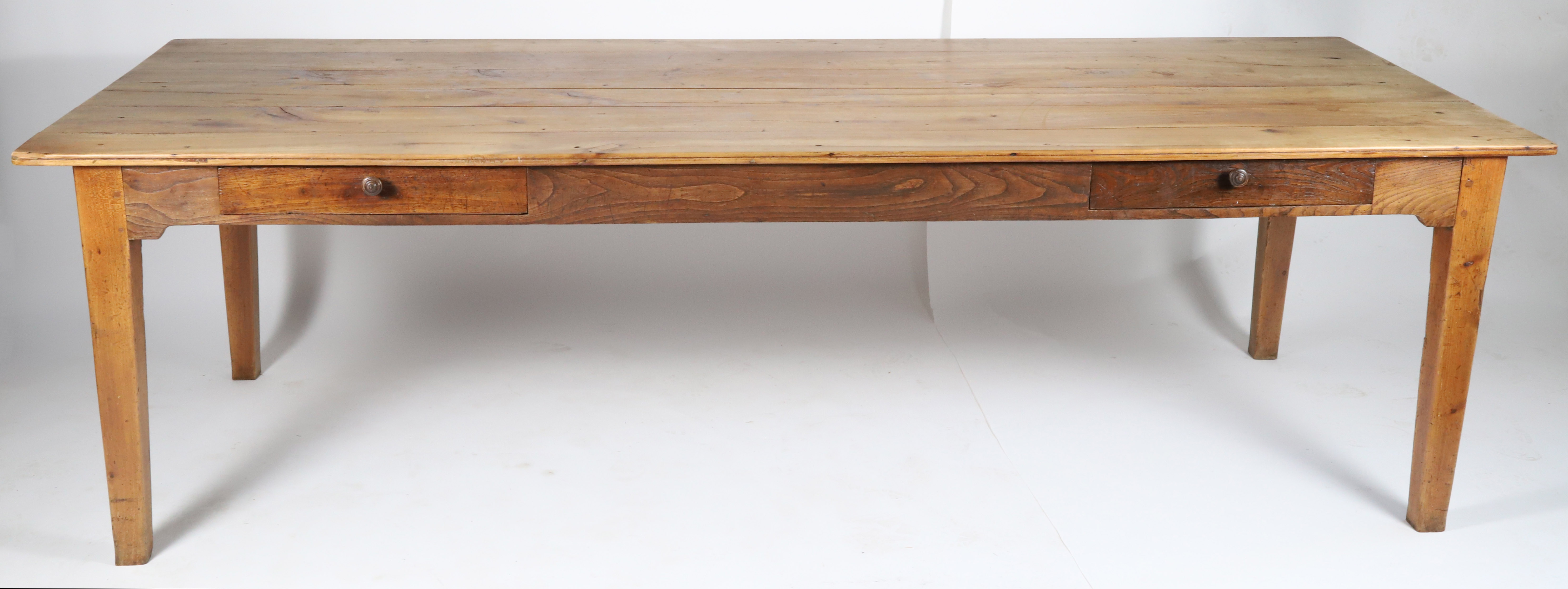 Vintage Large Country Pine Dining Table with Three Drawers on the ...