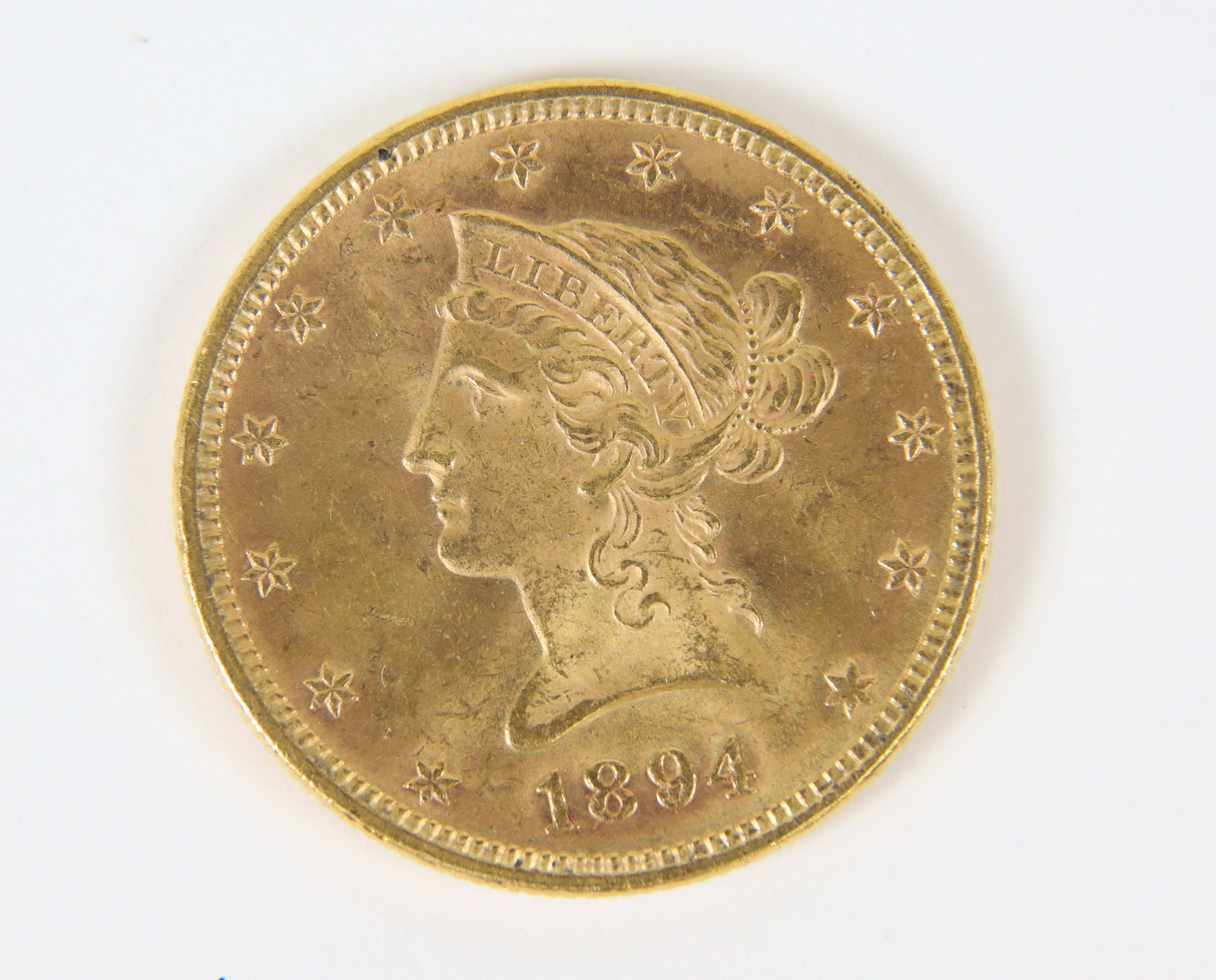 1894 United States $10 Gold Liberty Head Eagle Coin - 1894 United ...