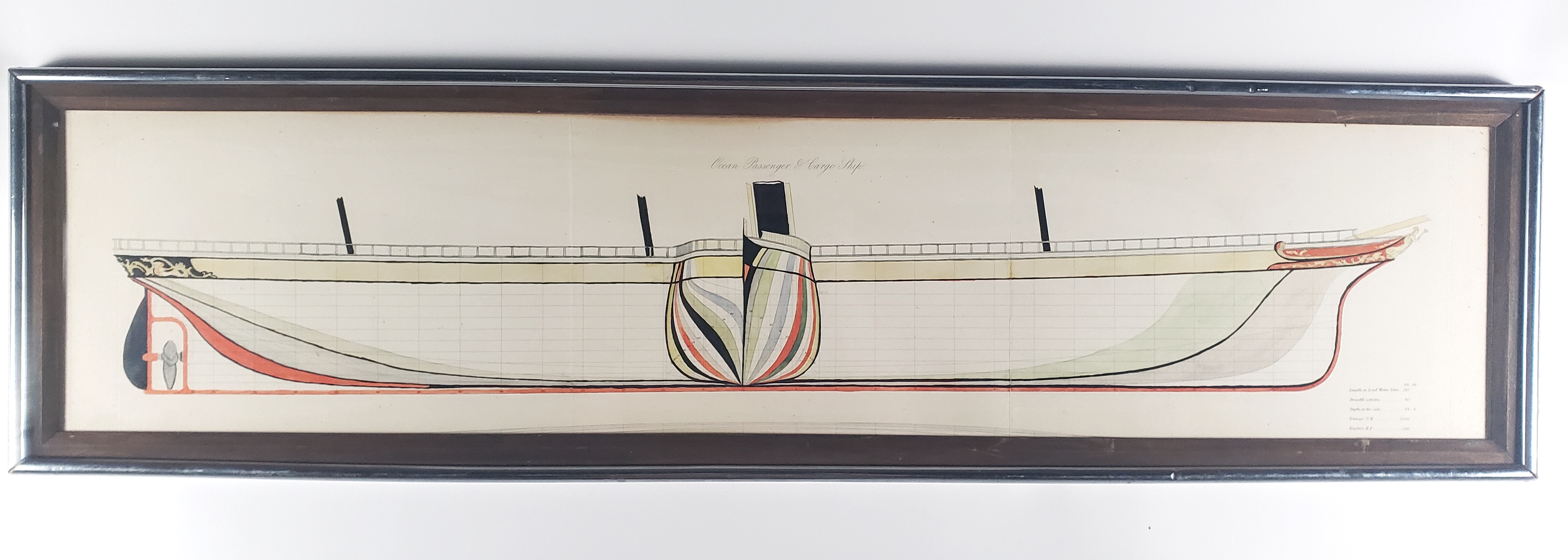 Antique Hand Painted Ocean Passenger Ship Lithograph - Antique Hand ...