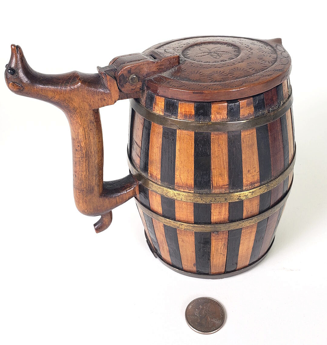 Antique Brass Bound Barrel Stave Cider Jug - Antique Brass Bound Barrel ...