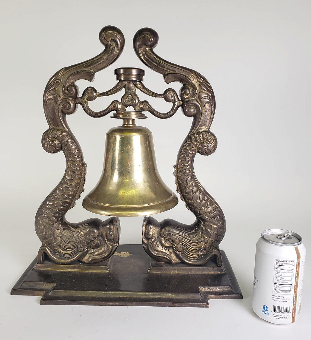 Vintage Brass Dolphin Submariners Ship Bell - Vintage Brass Figural ...