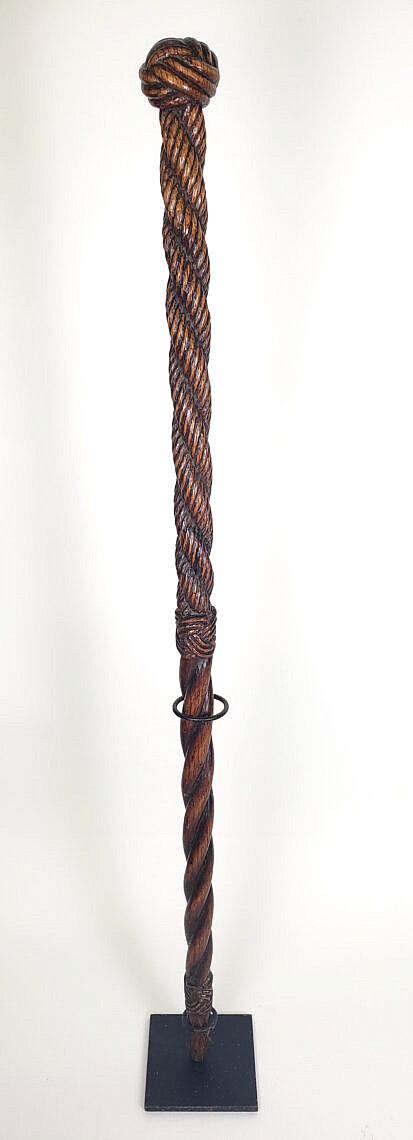 Antique Sailor Carved Rope Turned Walking Stick - Antique Sailor Carved ...
