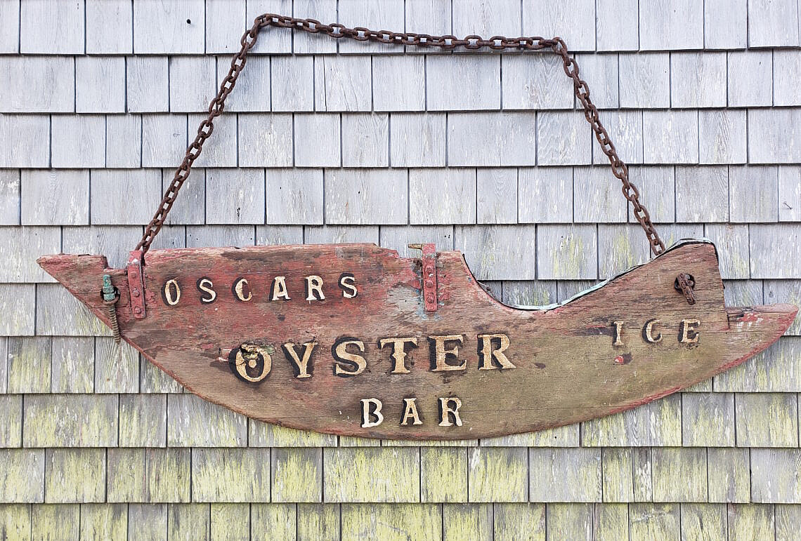 Antique Oyster Bar Boat Rudder Trade Sign - Antique, “Oscars Oyster Bar ...