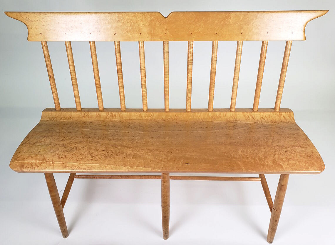 Fine Birdseye Tiger Maple Settee - Fine Birdseye and Tiger Maple Studio ...