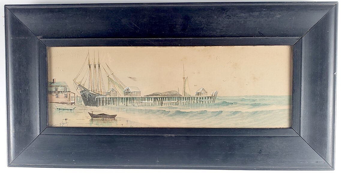 Sidney Hicks Maritime Watercolor - Sidney S. Hicks Watercolor ...
