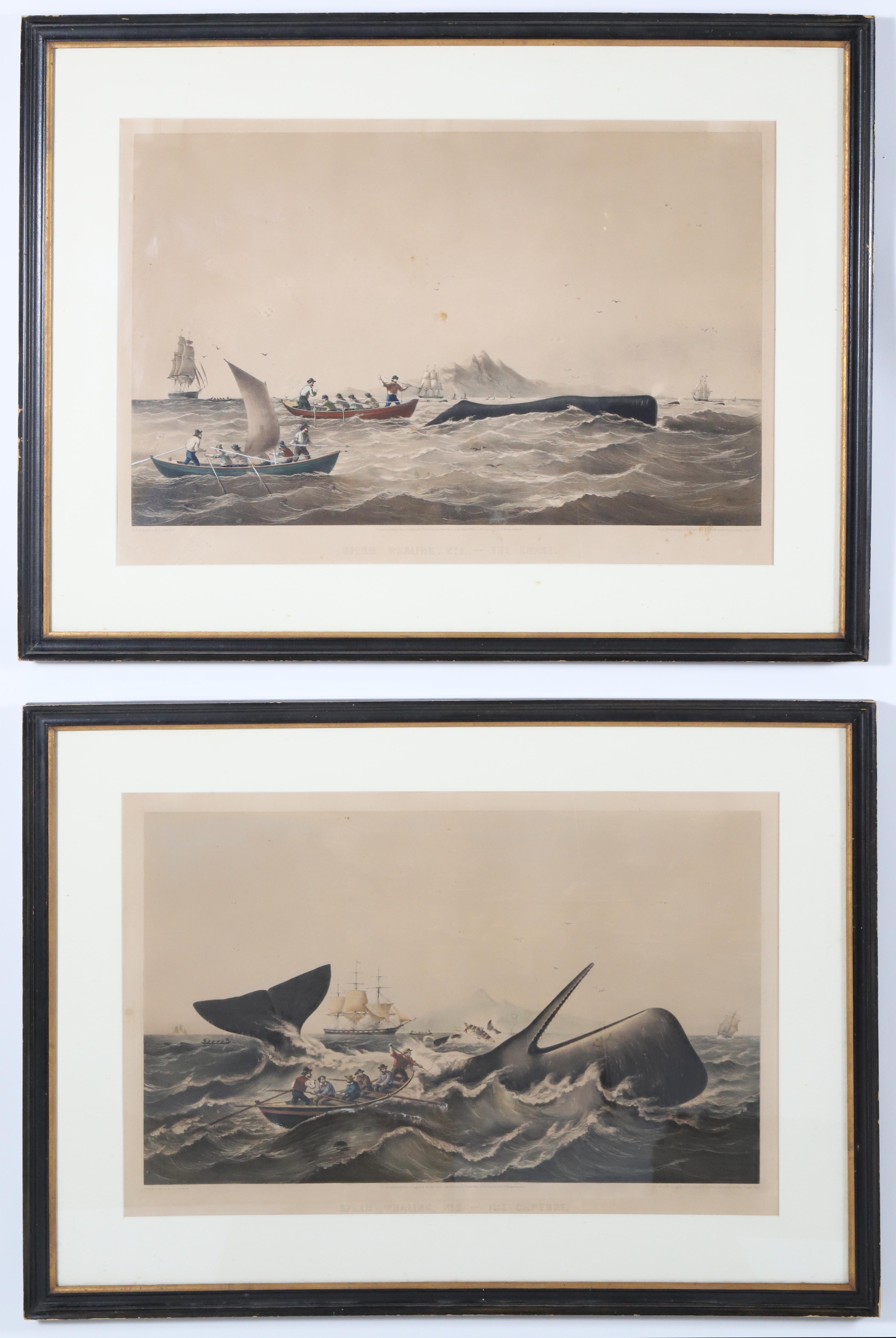 Pair of Benjamin Russell Whaling Lithographs circa 1859 and 1862 - Pair ...