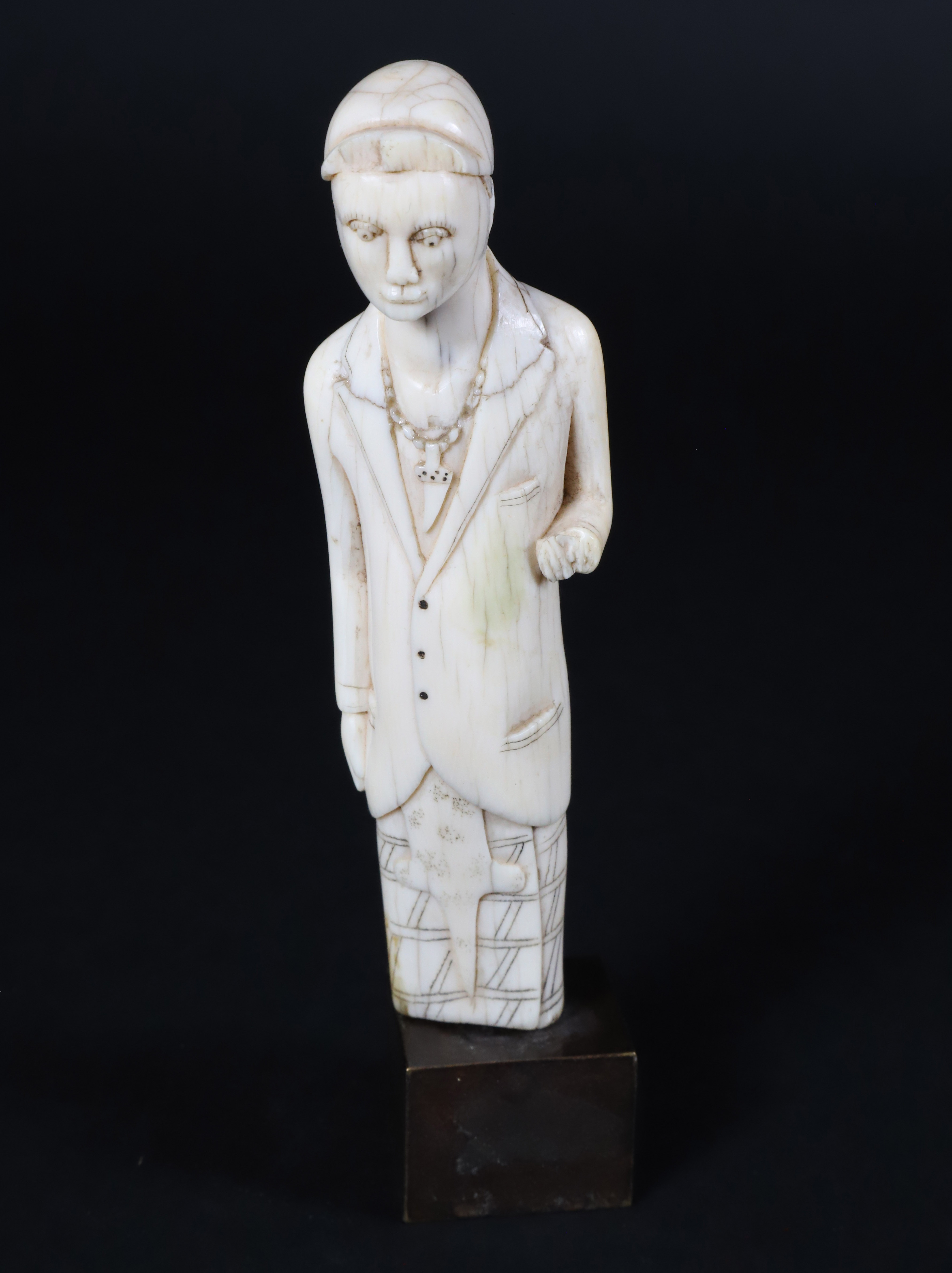 Carved and Scrimshawed African American Figure 19th century - Carved ...