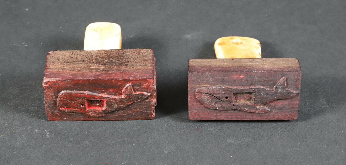 Two Whaleman Made Whale Stamps 19th century - Two Whaleman Made Whale ...