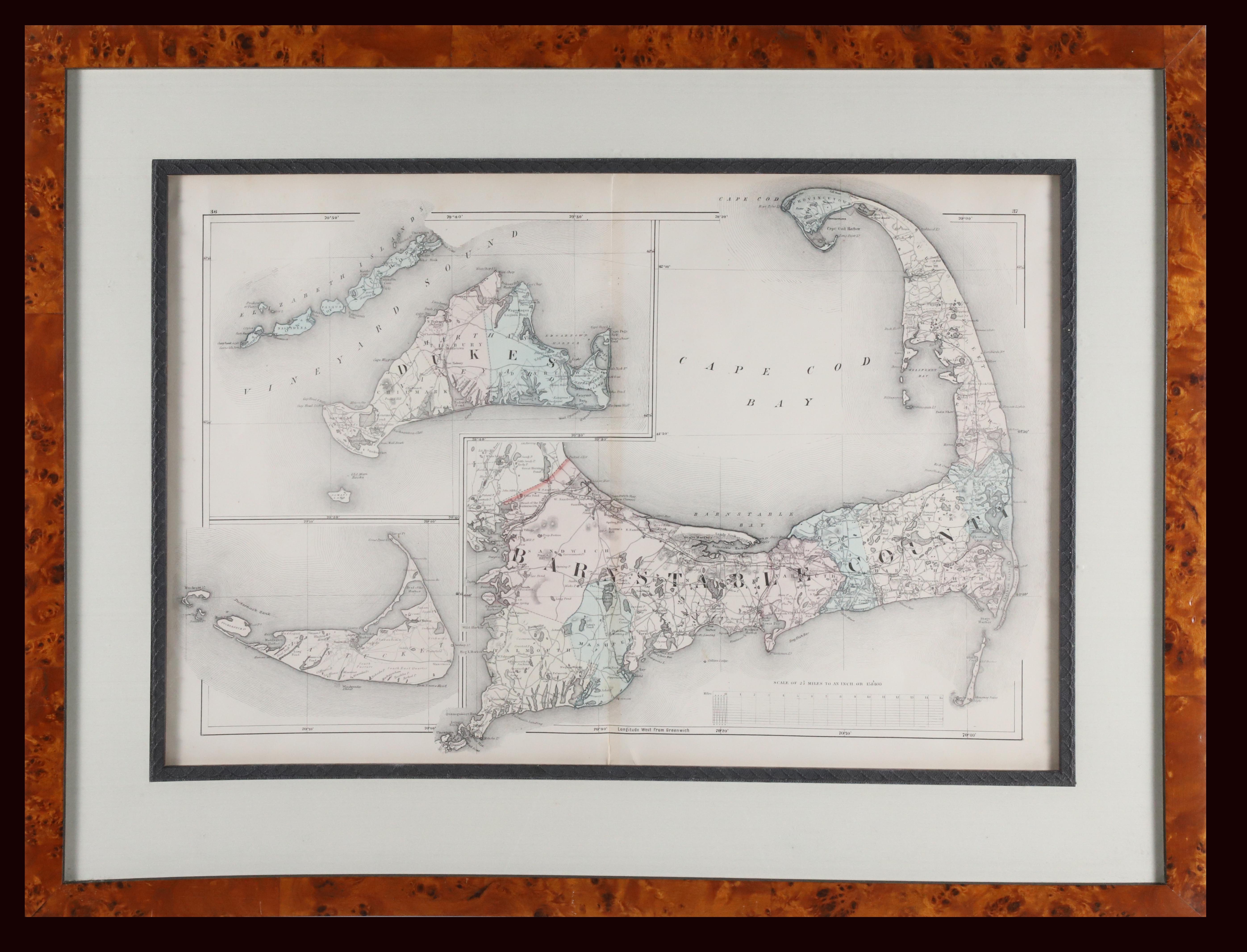 "Cape Cod and Islands: Barnstable Dukes and Nantucket Counties" Map ...
