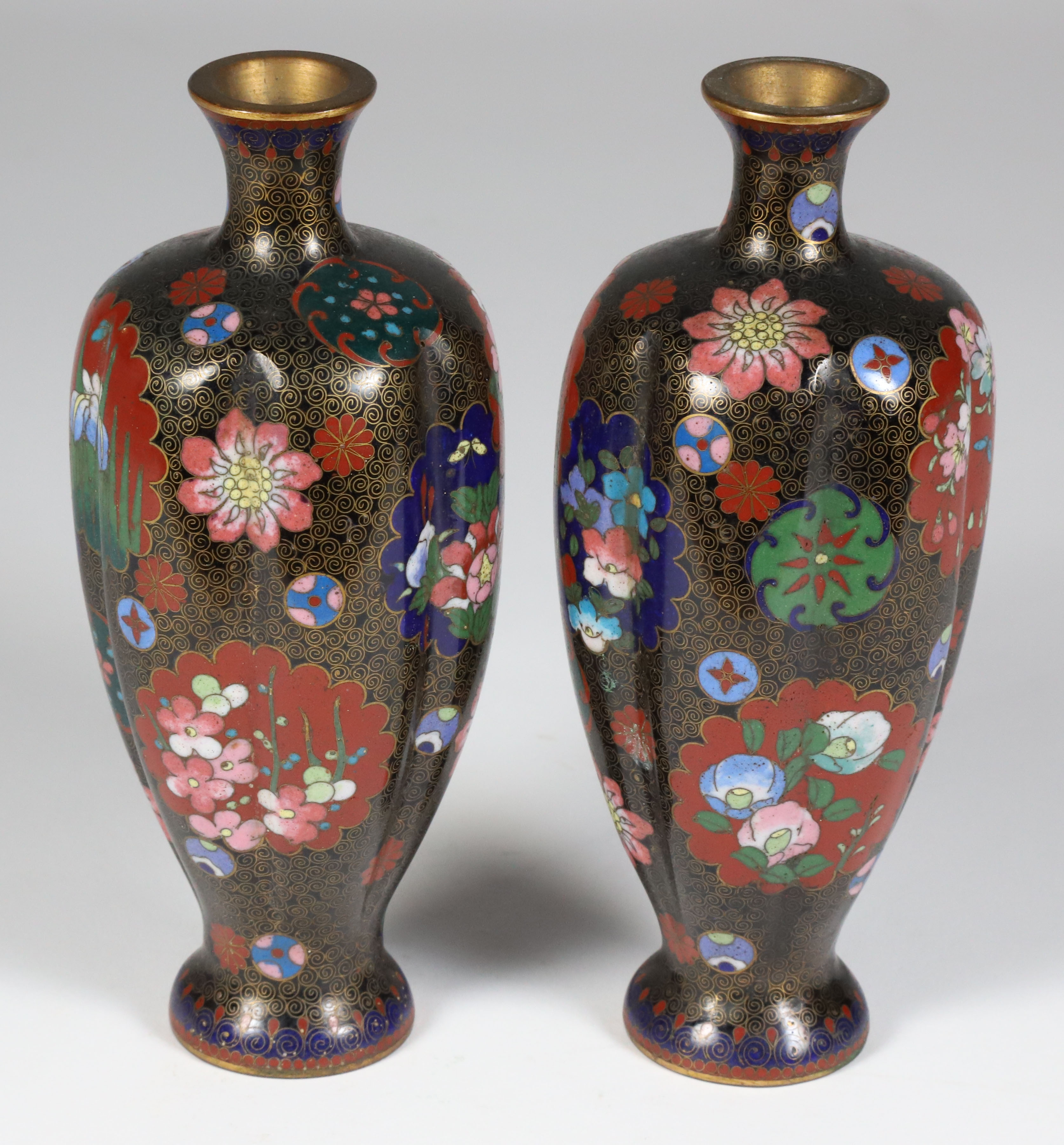 Pair of Fine Japanese Cloisonne Vases 19th Century - Fine Pair of Japanese Cloisonne Vases, 19th ...