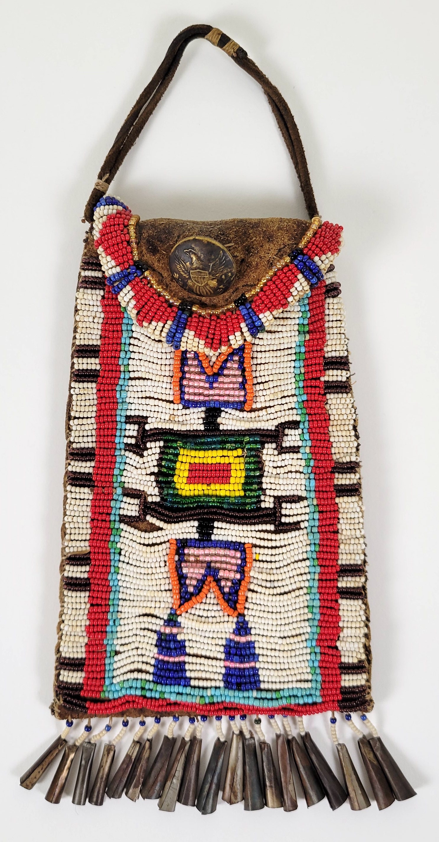 Antique Native American Plains Indian Beaded Leather Tobacco Pouch ...