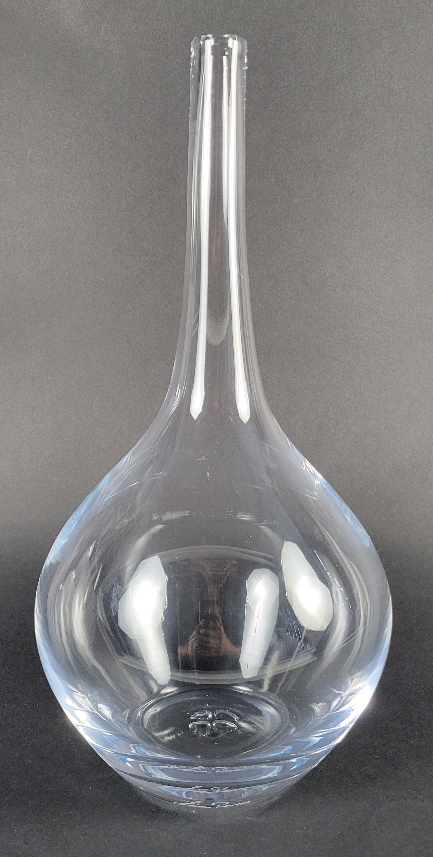 Vintage Simon Pearce Hand Blown Clear Glass Bottle Vase - Vintage Simon ...