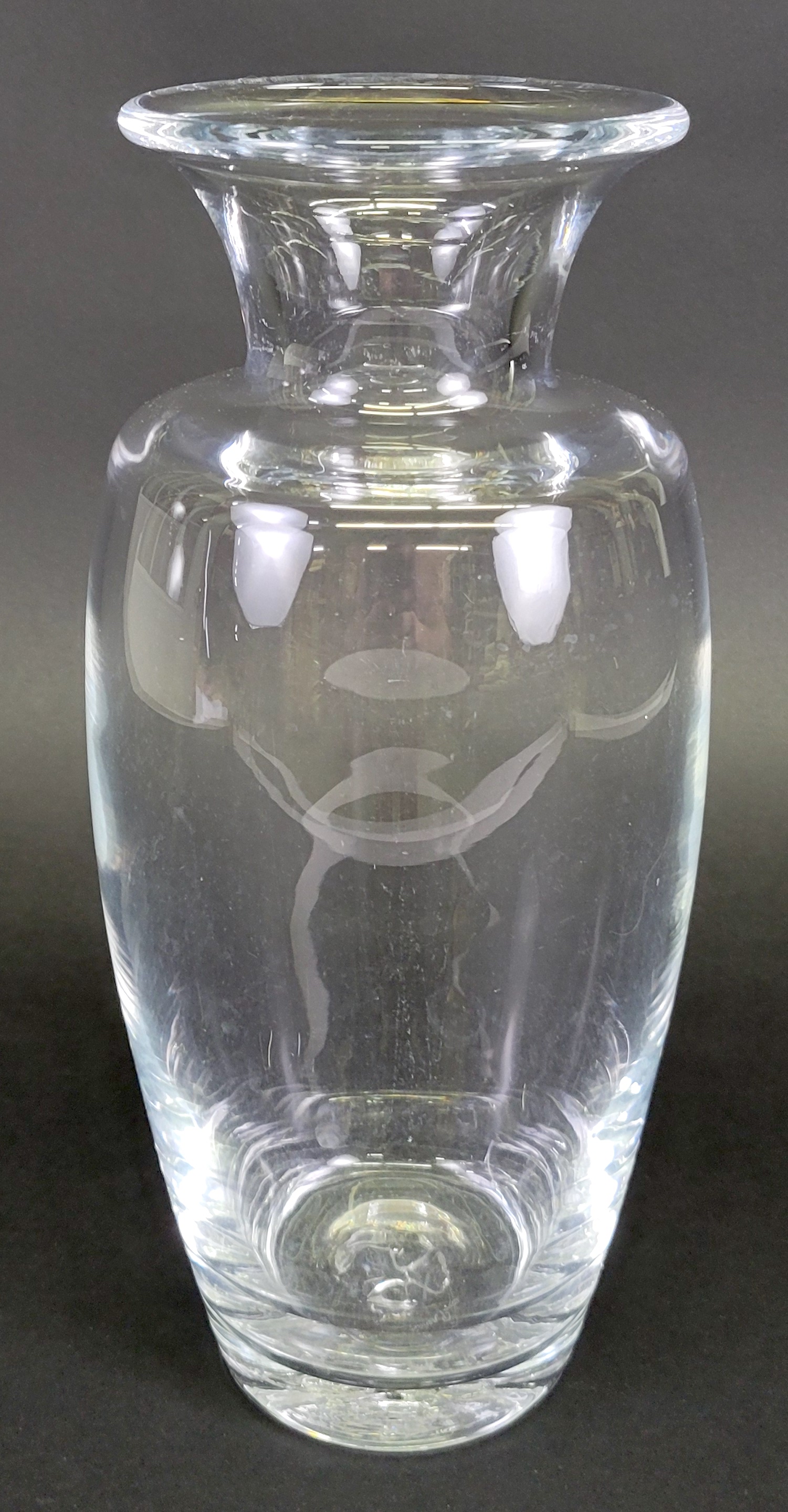 Large Vintage Simon Pearce Handblown Clear Glass Baluster Vase - Large ...