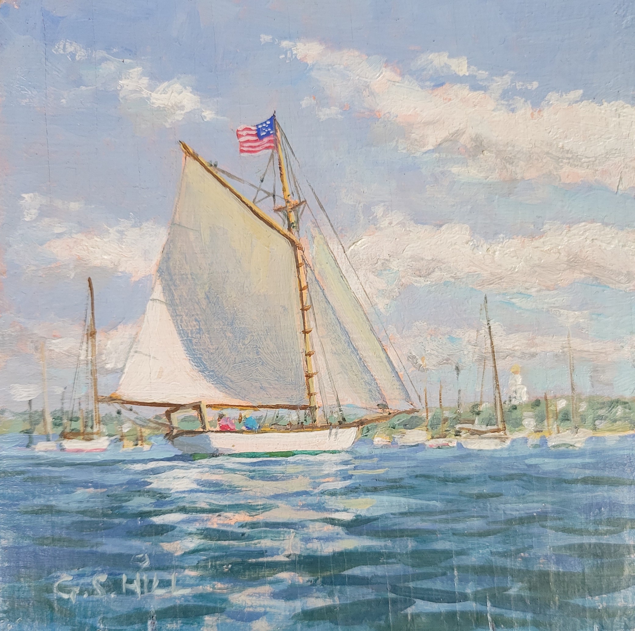 Greg G.S. Hill Miniature Painting “Endeavor Nantucket” - Greg G.S. Hill ...