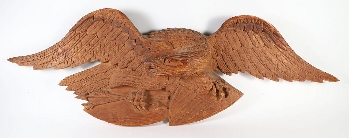 Antique Carved Pine American Federal Eagle Plaque - Antique Carved Pine ...