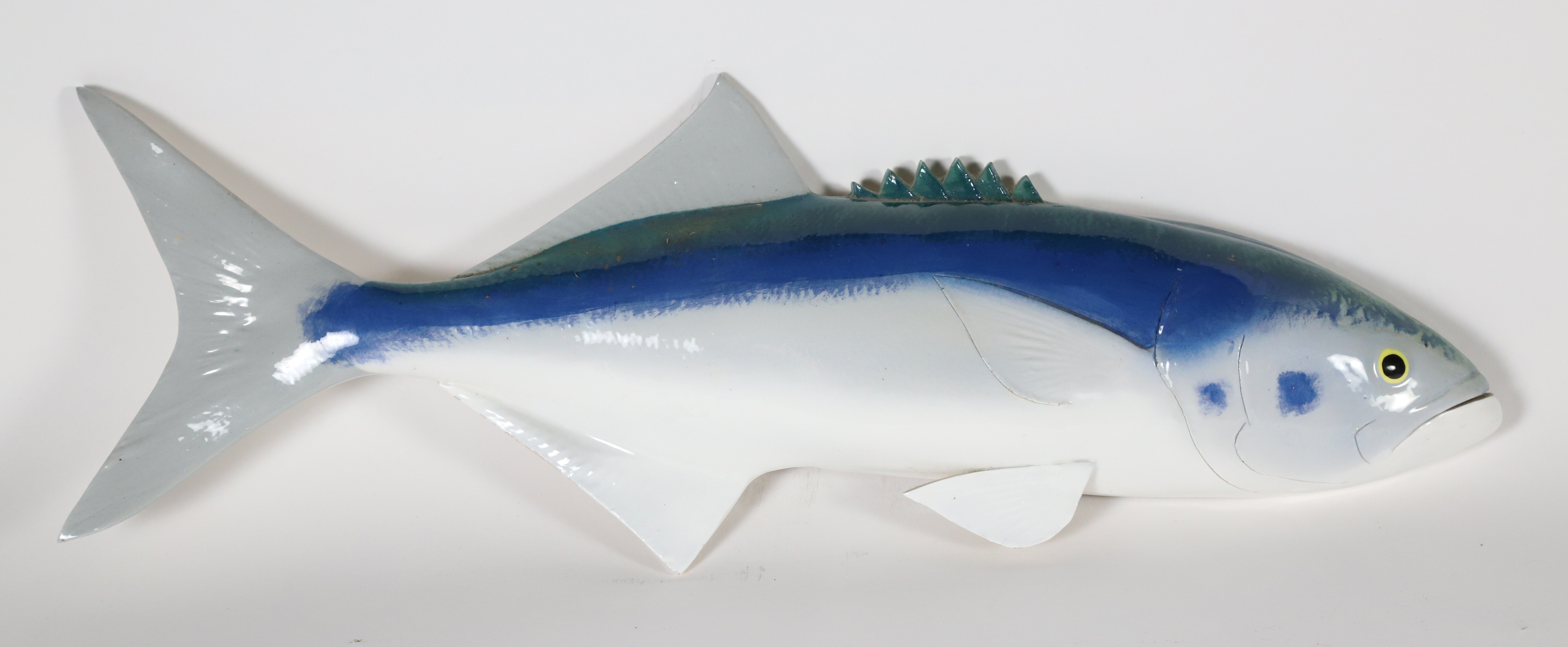 Signed Folk Art Ceramic Bluefish - Signed Folk Art Ceramic Bluefish ...