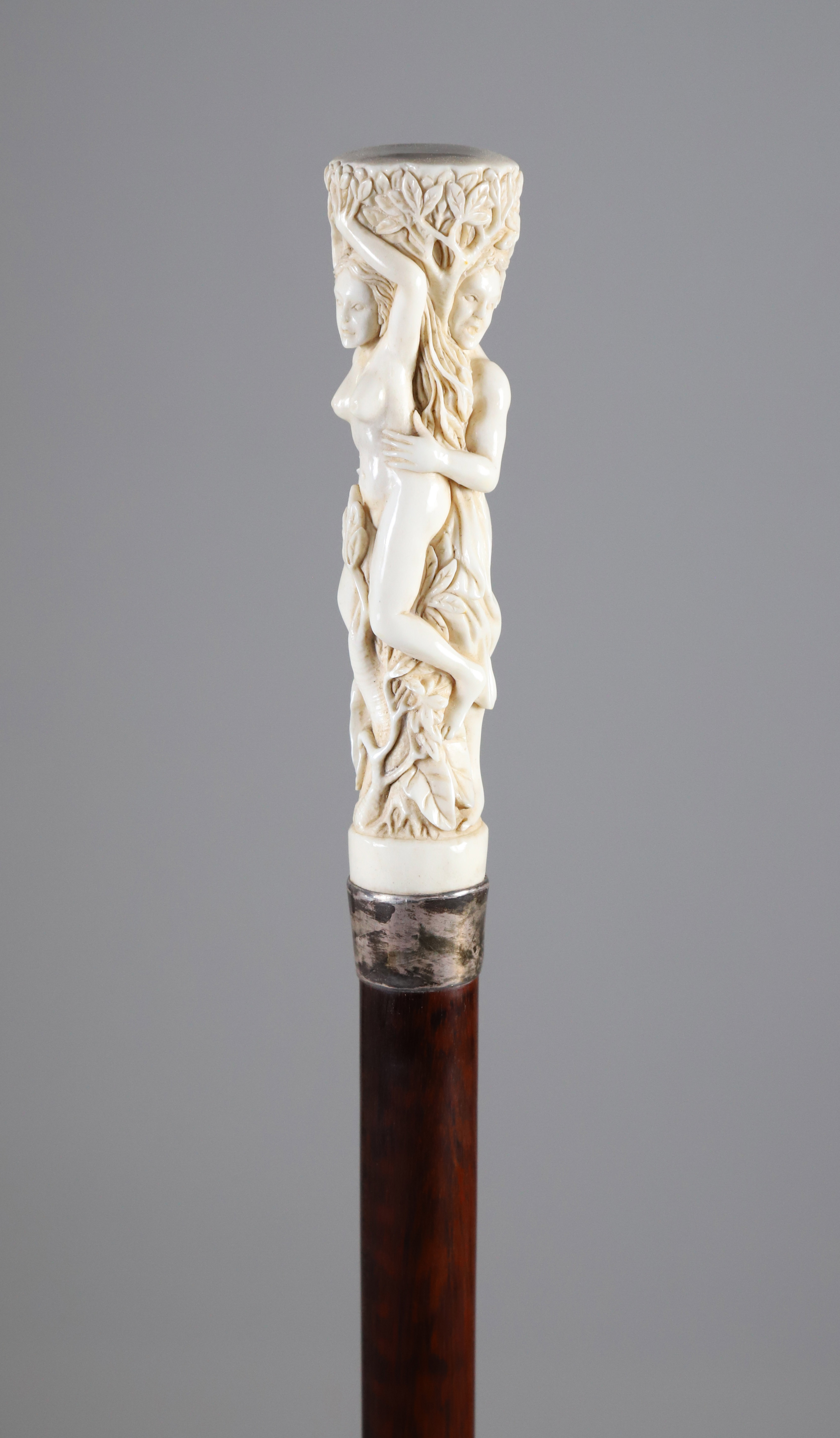 Antique Carved Bone Walking Stick - Antique Carved Bone Adam and Eve ...