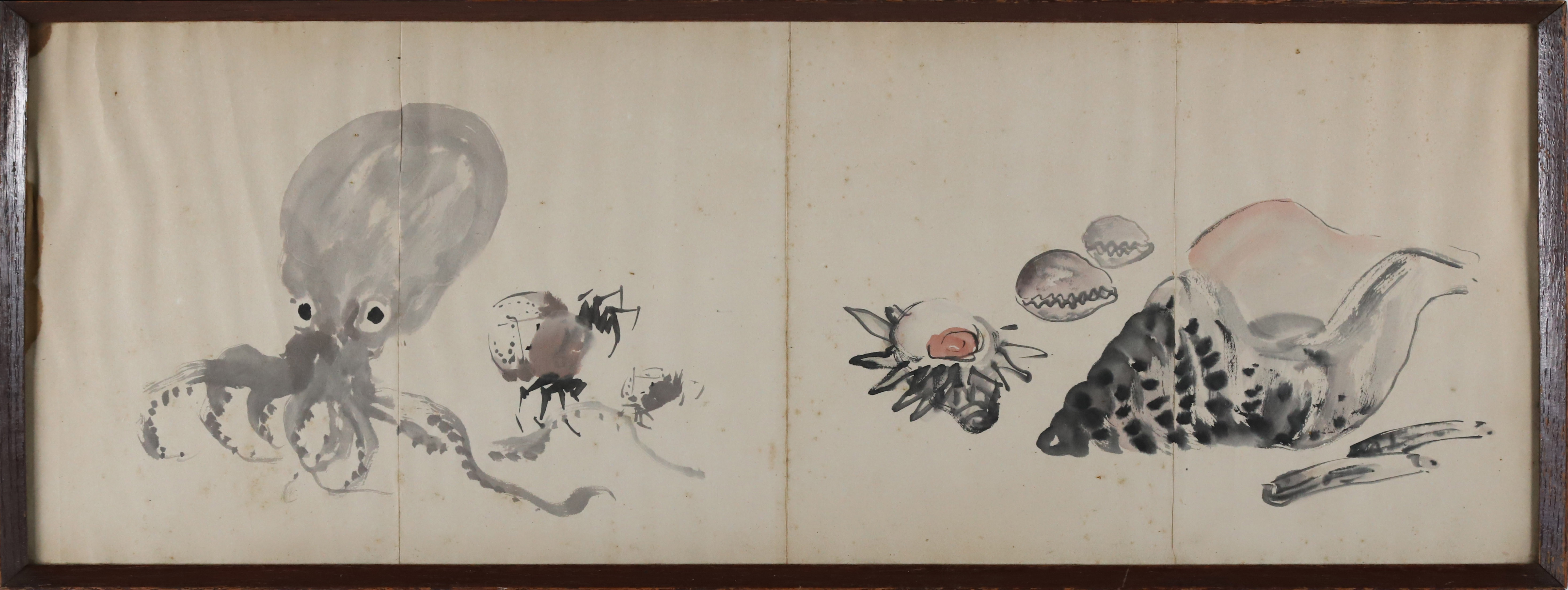 Japanese Sea Life Watercolor 19th Century - Japanese Sea Life ...