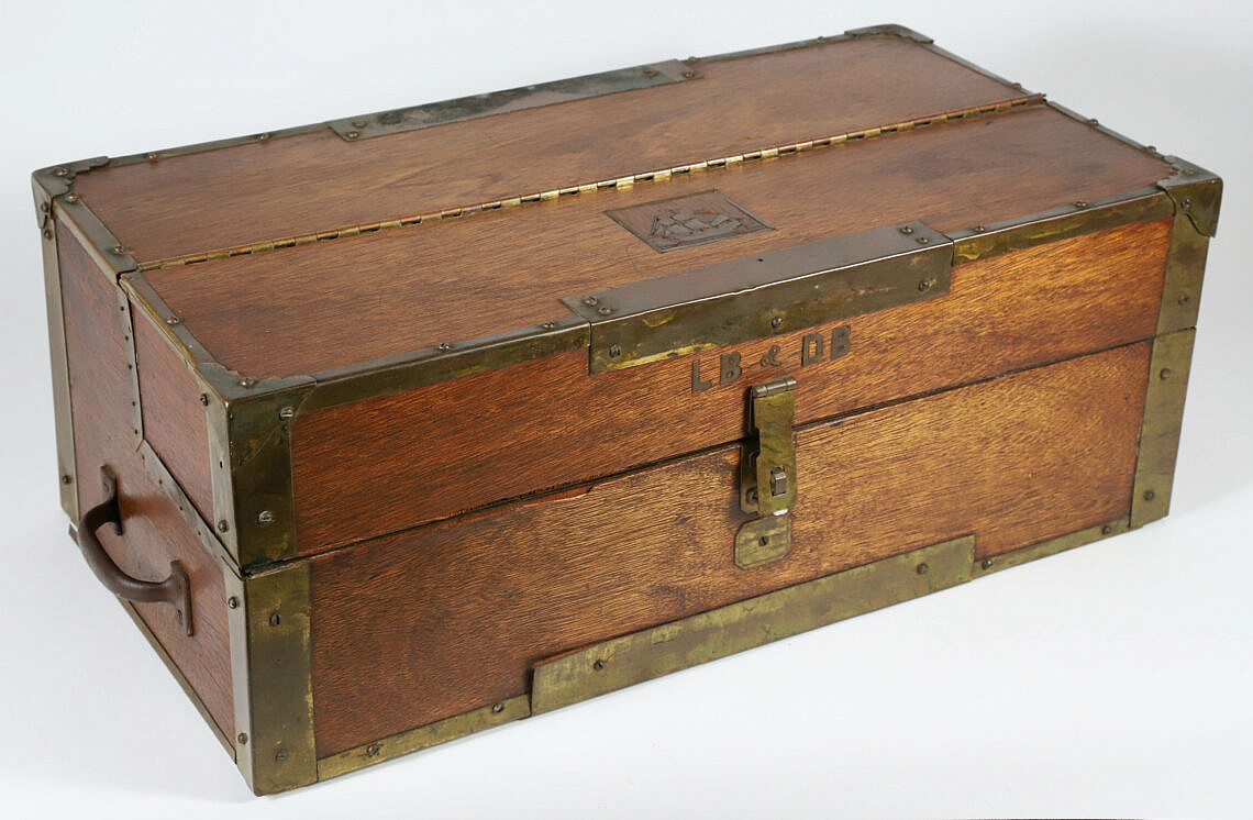 Antique Oak Brass Bound Nautical Tool Box - Antique Oak Brass Bound ...