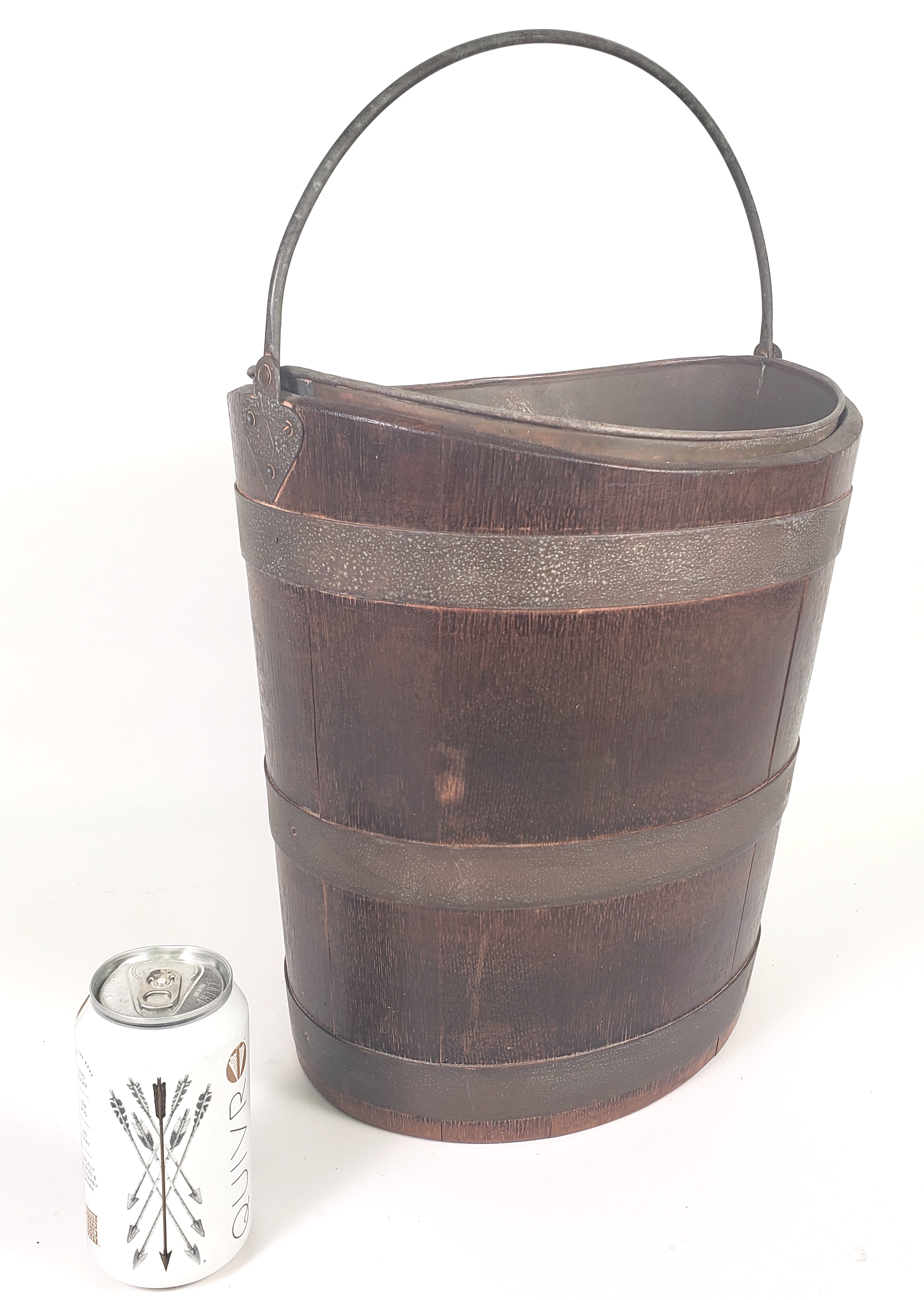 Antique English Oak Brass Bound Peat Bucket - Antique English Oak Brass ...