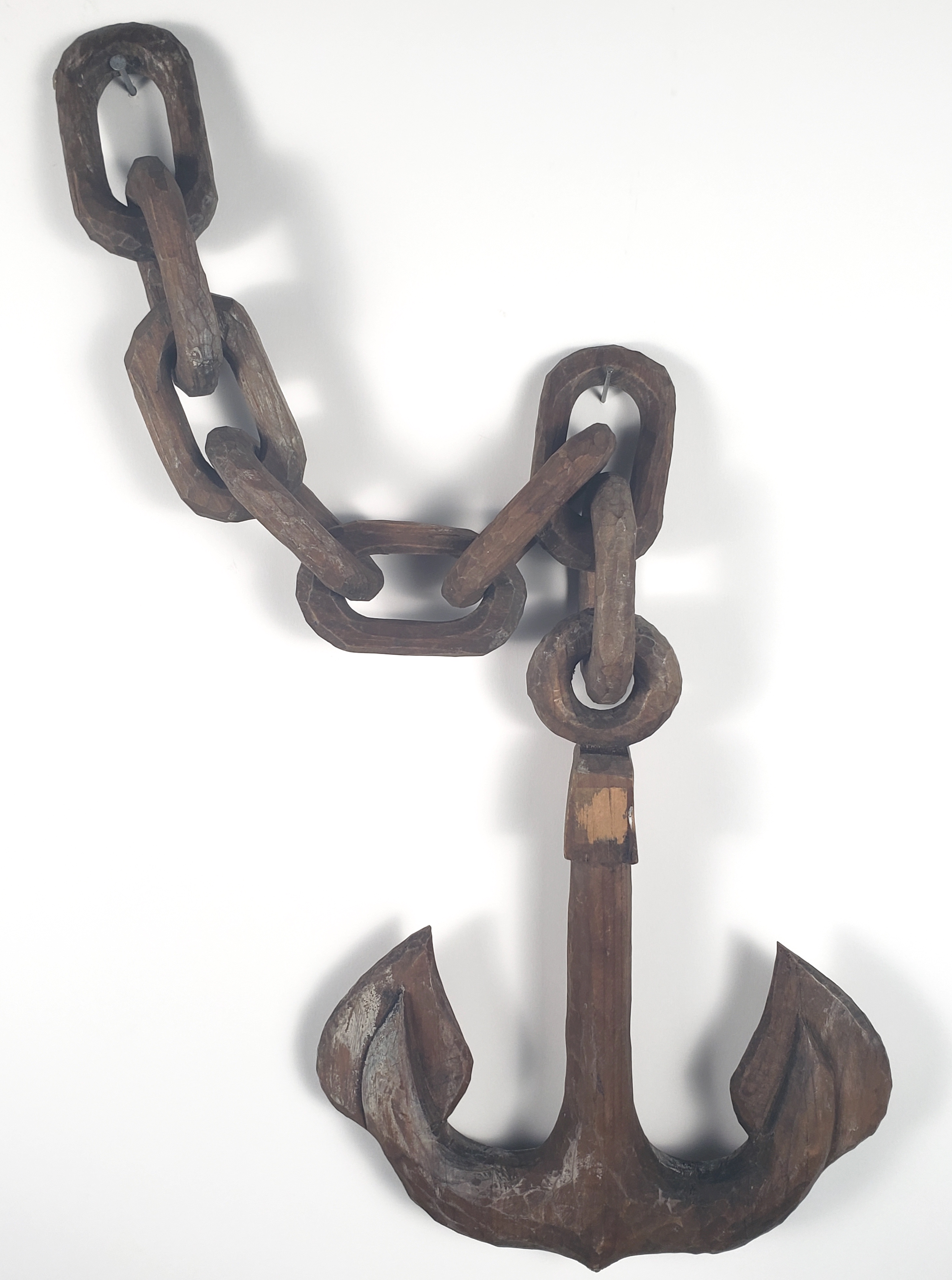 Carved Folk Art Wood Sailors Anchor Whimsy - Carved Folk Art Wood ...