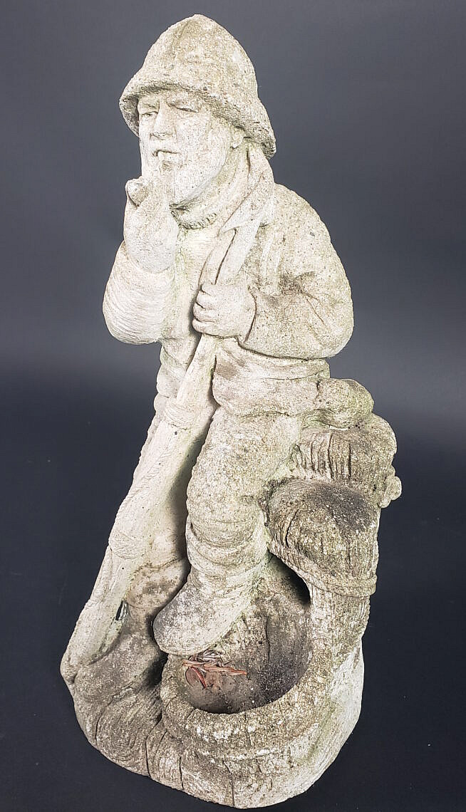 Old Salt Fisherman Concrete Garden Sculpture - Vintage Old Salt ...