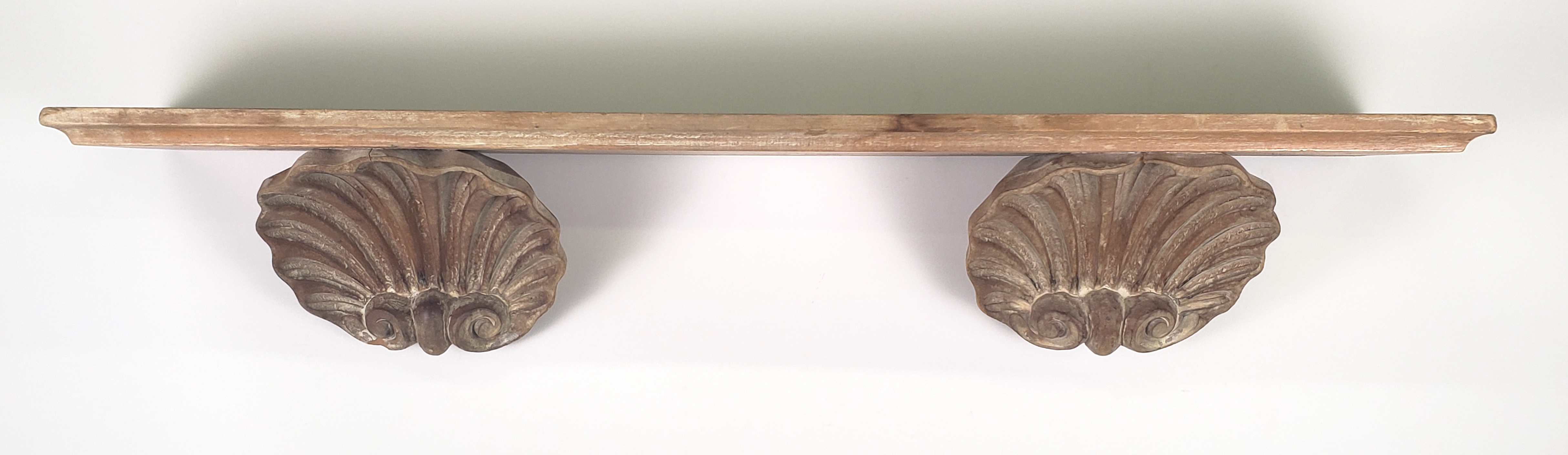 Carved Double Clam Shell Hanging Shelf - Vintage Carved Double Clam ...