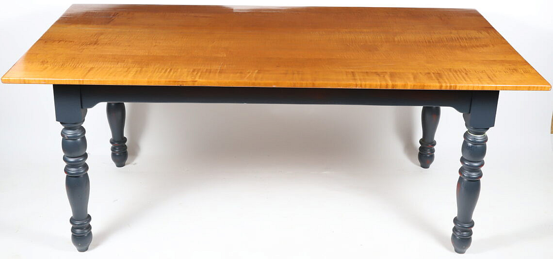 Tiger Maple Dining Table - Sheraton Style New England Tiger Maple ...