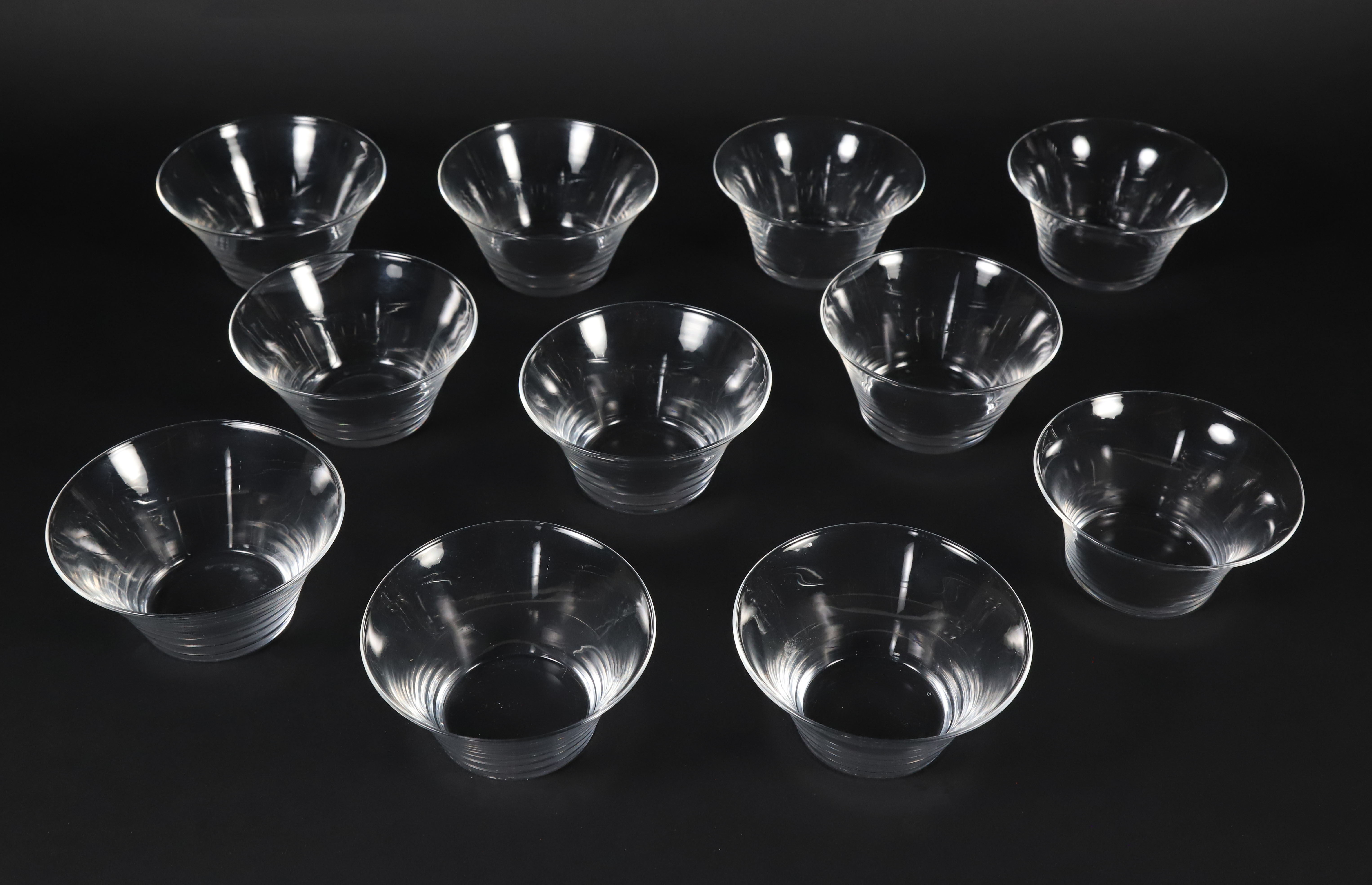 Set of 11 Signed Steuben Flared Rim Finger Bowls - Set of 11 Signed ...