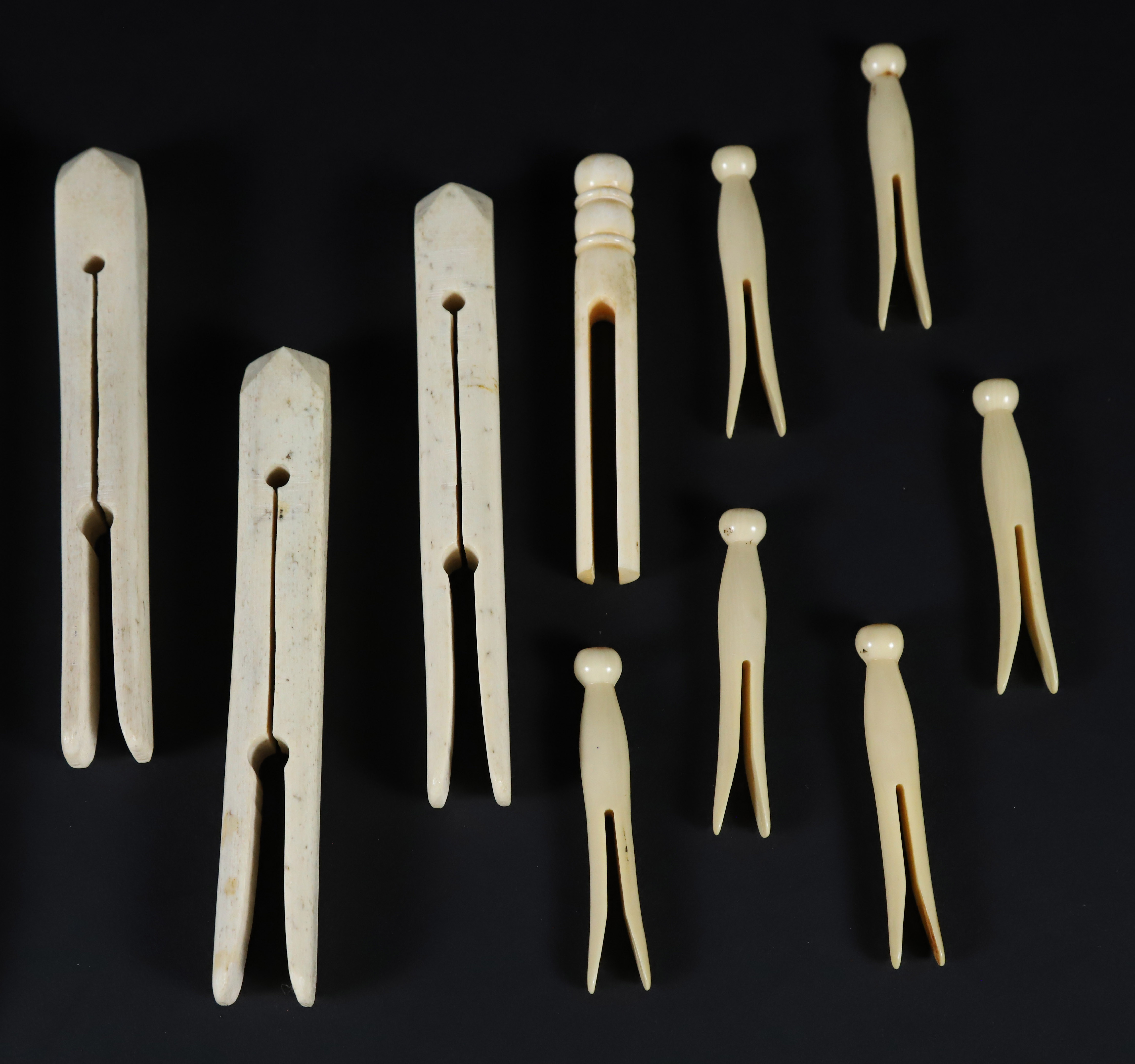 Assorted Group of Antique Whalebone Clothes Pins - Assorted Group of ...