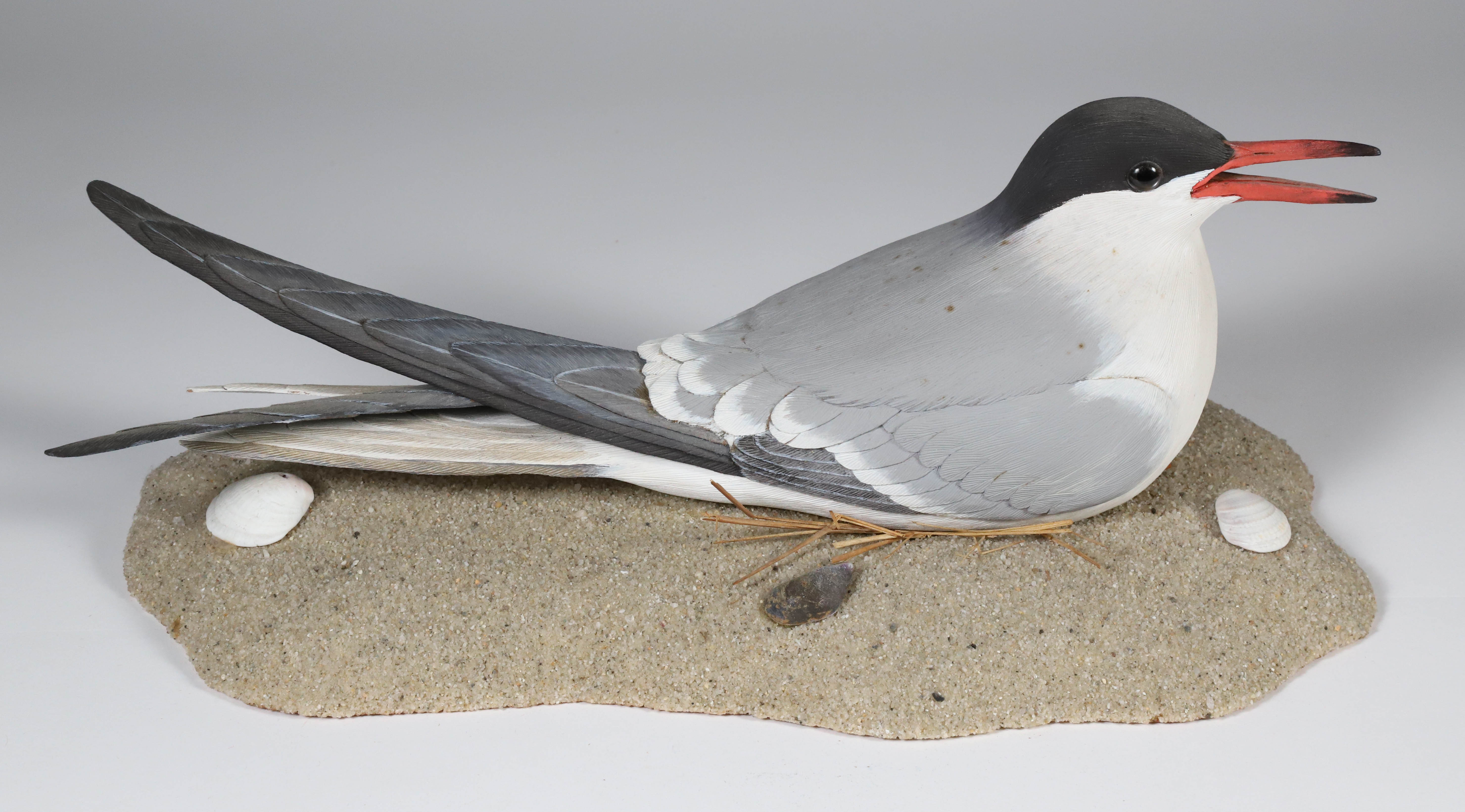 Carved and Painted Nesting Tern Signed Fisher - Carved and Painted ...