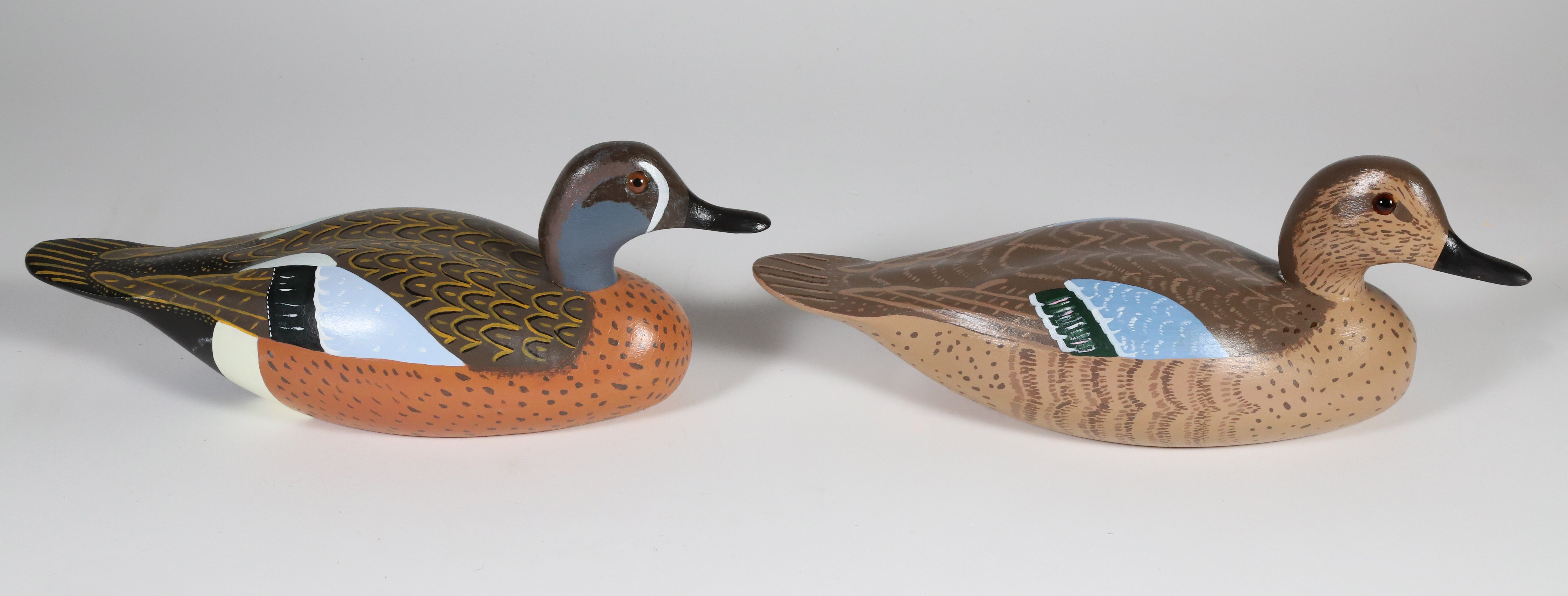 Pair of Charles R. Birdsall Blue Wing Teal Carved and Painted Duck ...