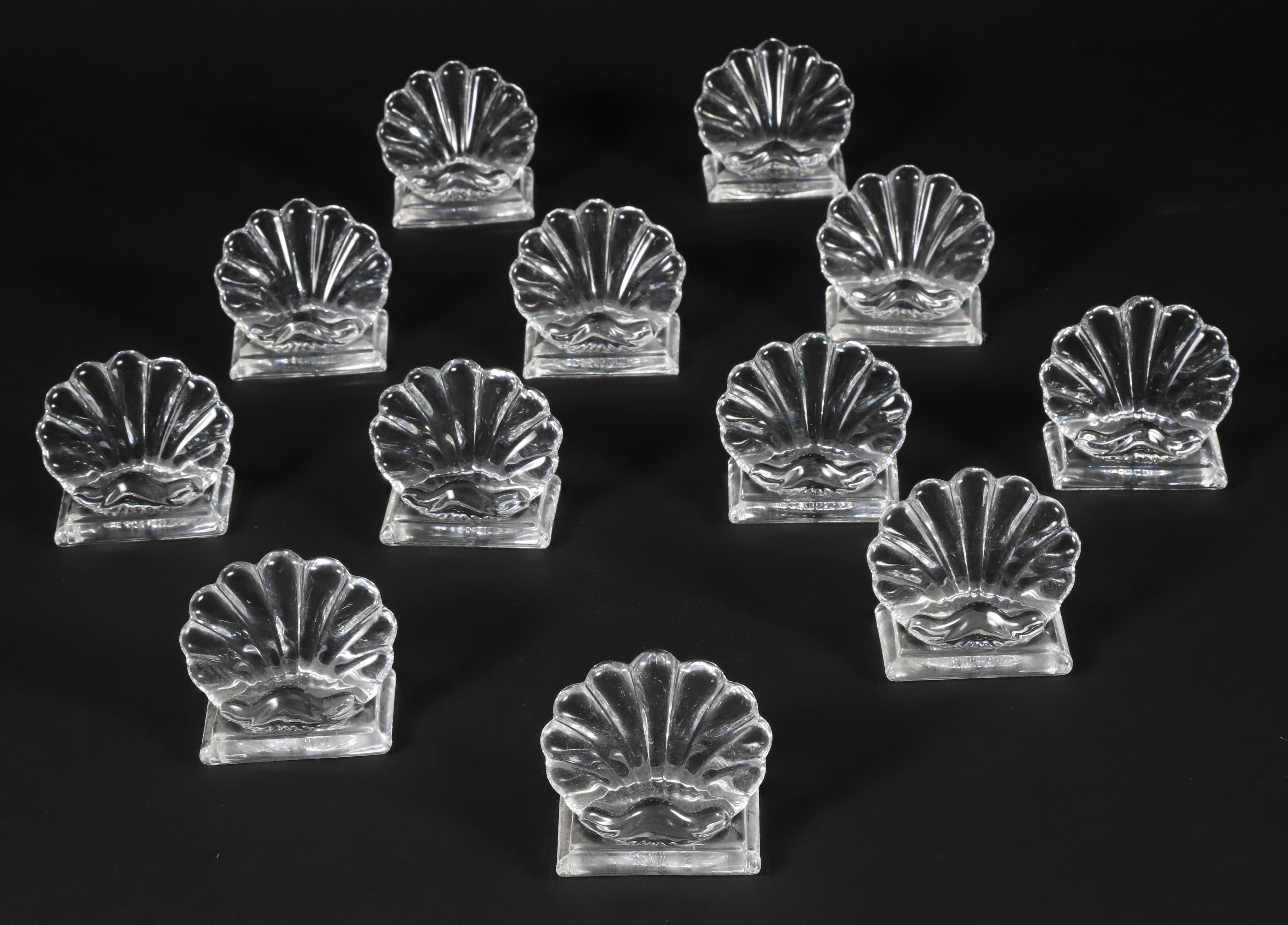 Twelve Baccarat Crystal Shell Place Card Holders - Twelve Baccarat ...
