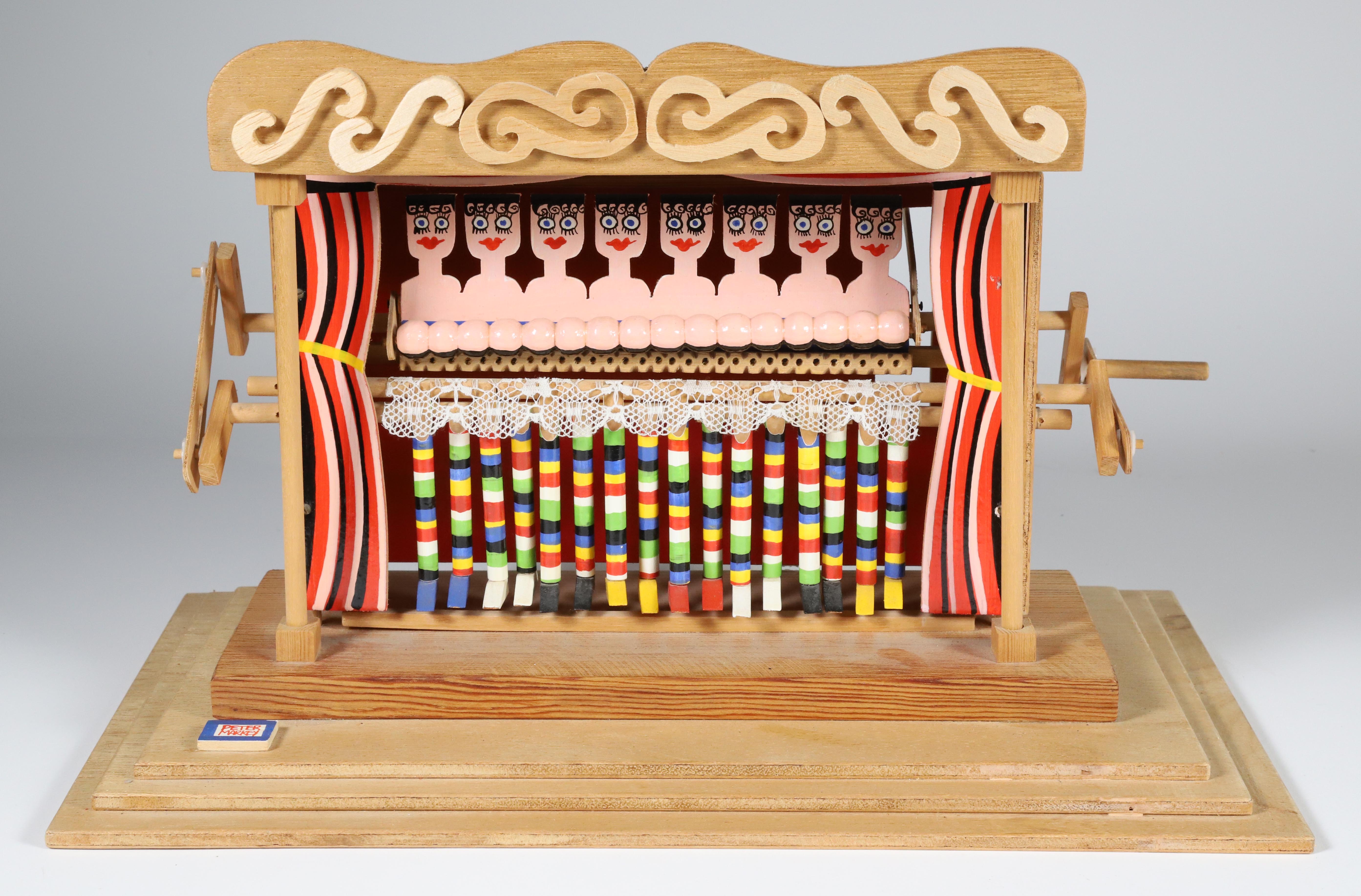 Peter Markey - Carved Painted Assembled Mechanical Artwork "Chorus Girl ...