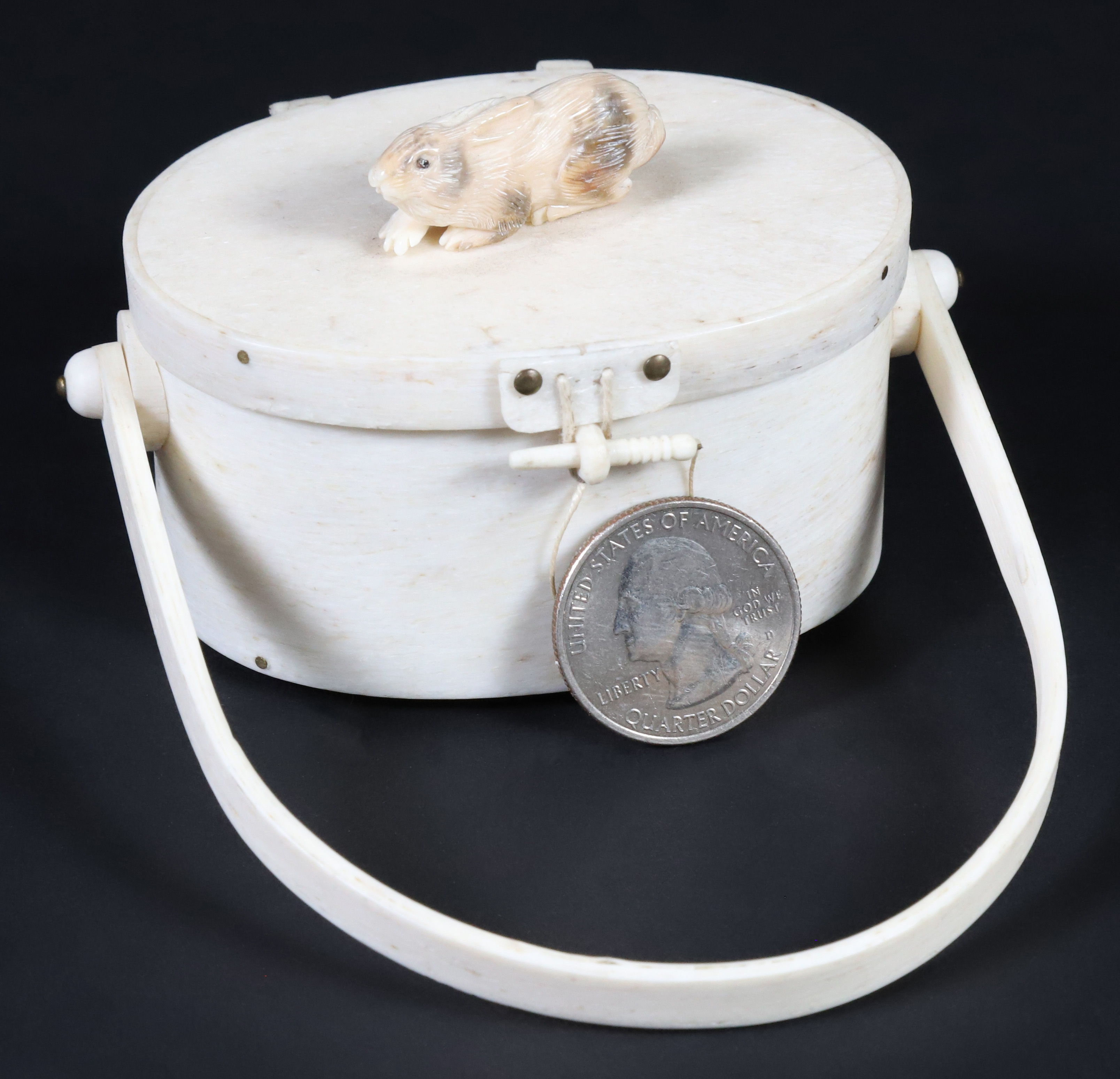 Mark A. Sutherland Miniature Scrimshaw Bone Ditty Box Purse Pendant ...