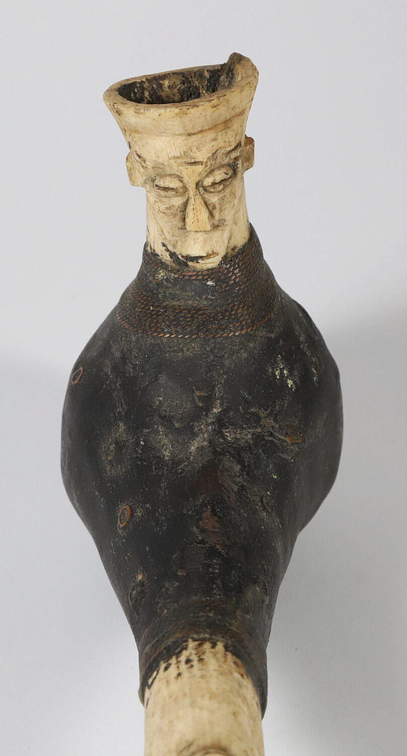 Carved Bone Tribal Pipe, 19th Century - Rafael Osona Auctions Nantucket, MA