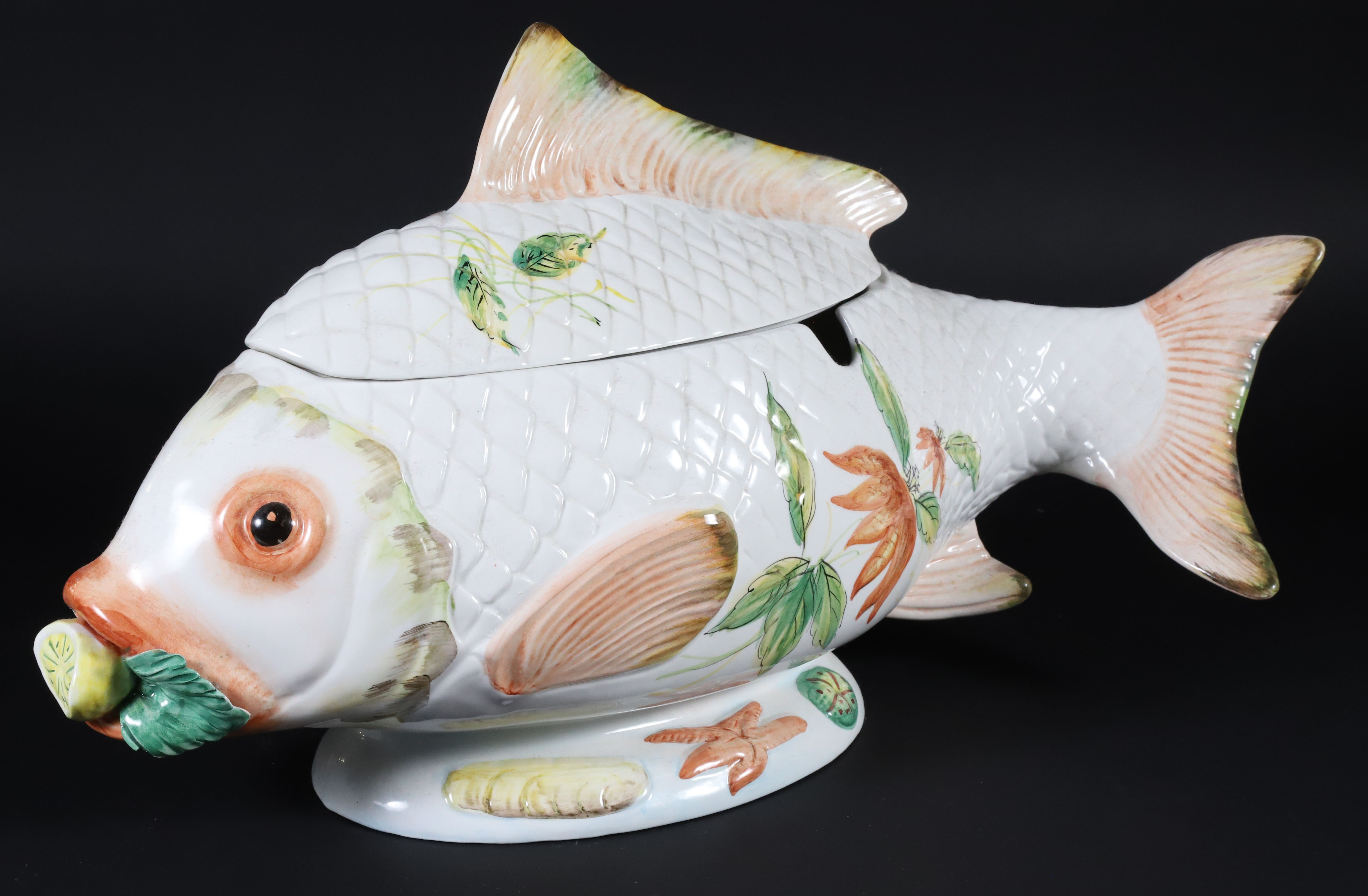 Italian Ceramic Fish Form Tureen and Cover - Rafael Osona Auctions ...