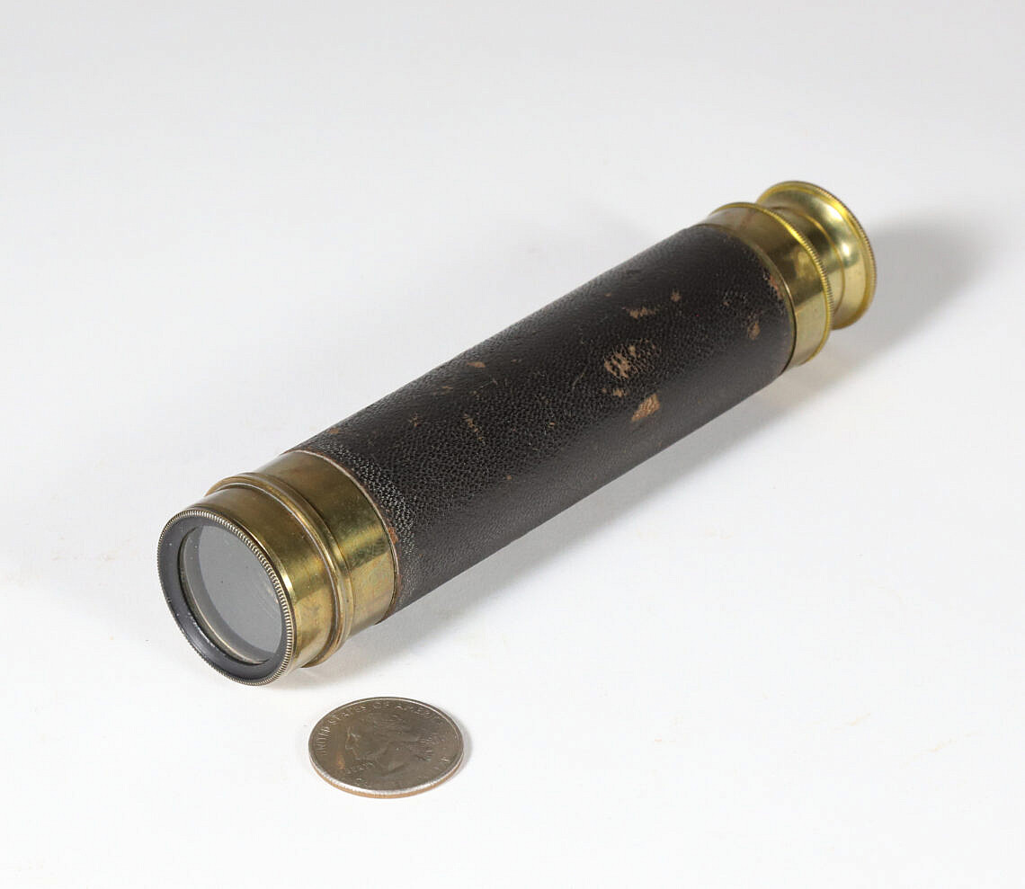 Brass and Leather Wrapped 3 Draw Spyglass 19th Century - Brass and ...