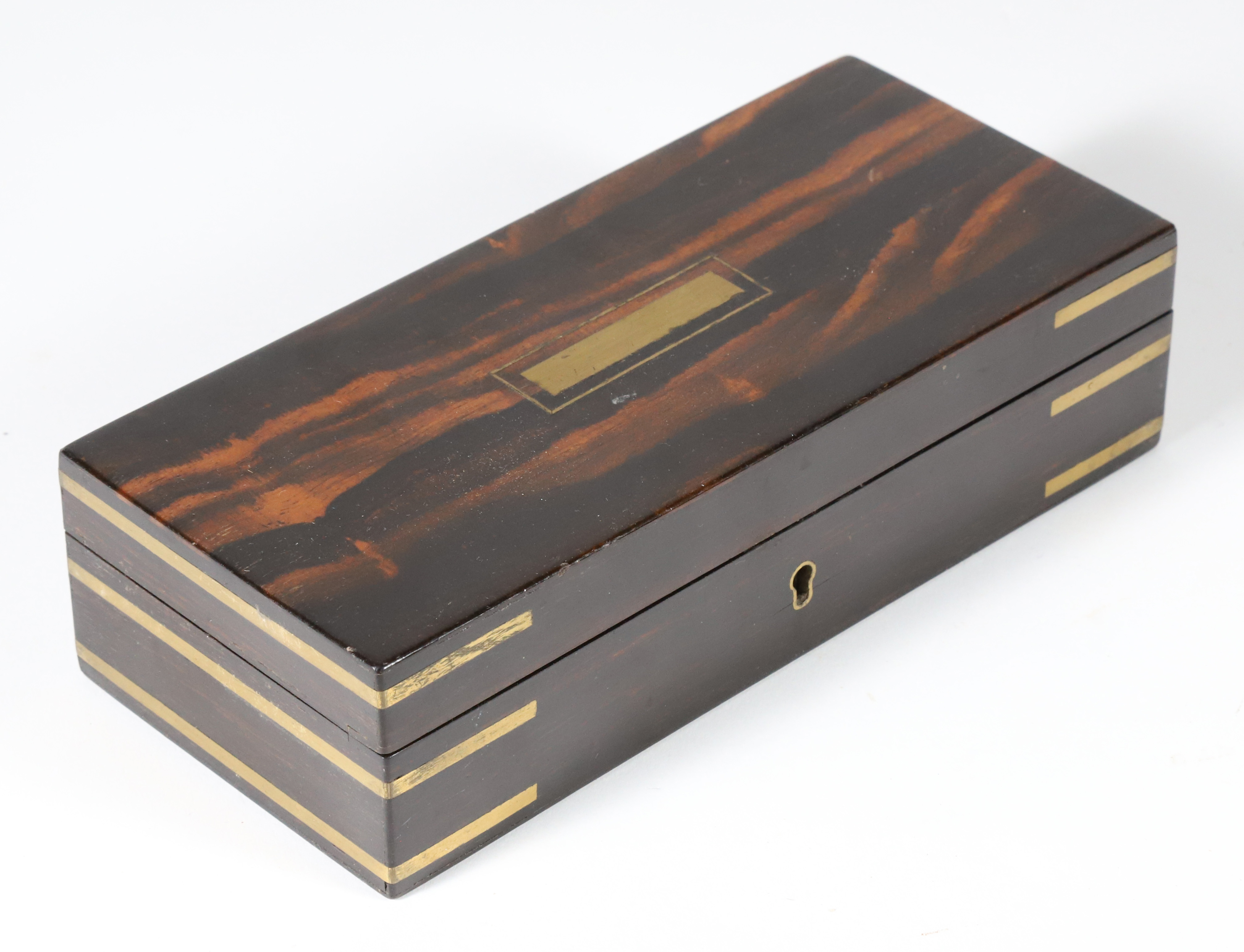Mappin and Webb of London Exotic Wood Lift Top Brass Bound Box - Mappin and Webb of London ...