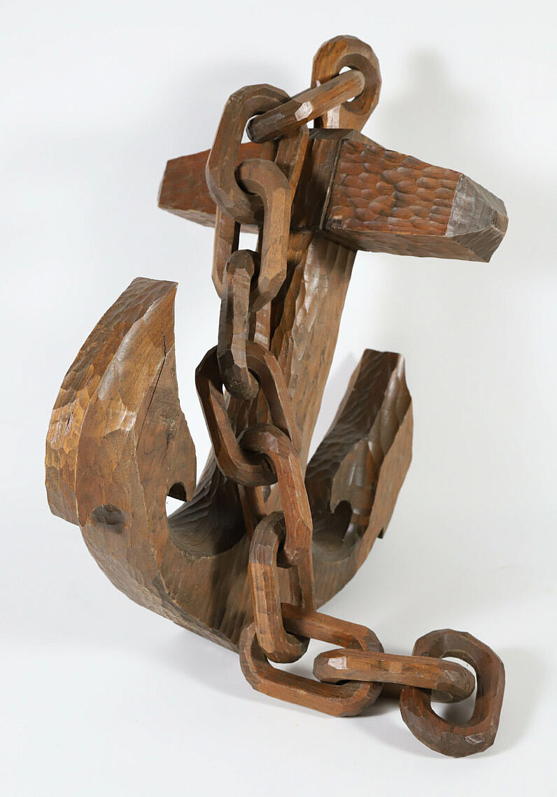 Decorative Ships Carved Anchor and Chain Link - Vintage Decorative ...