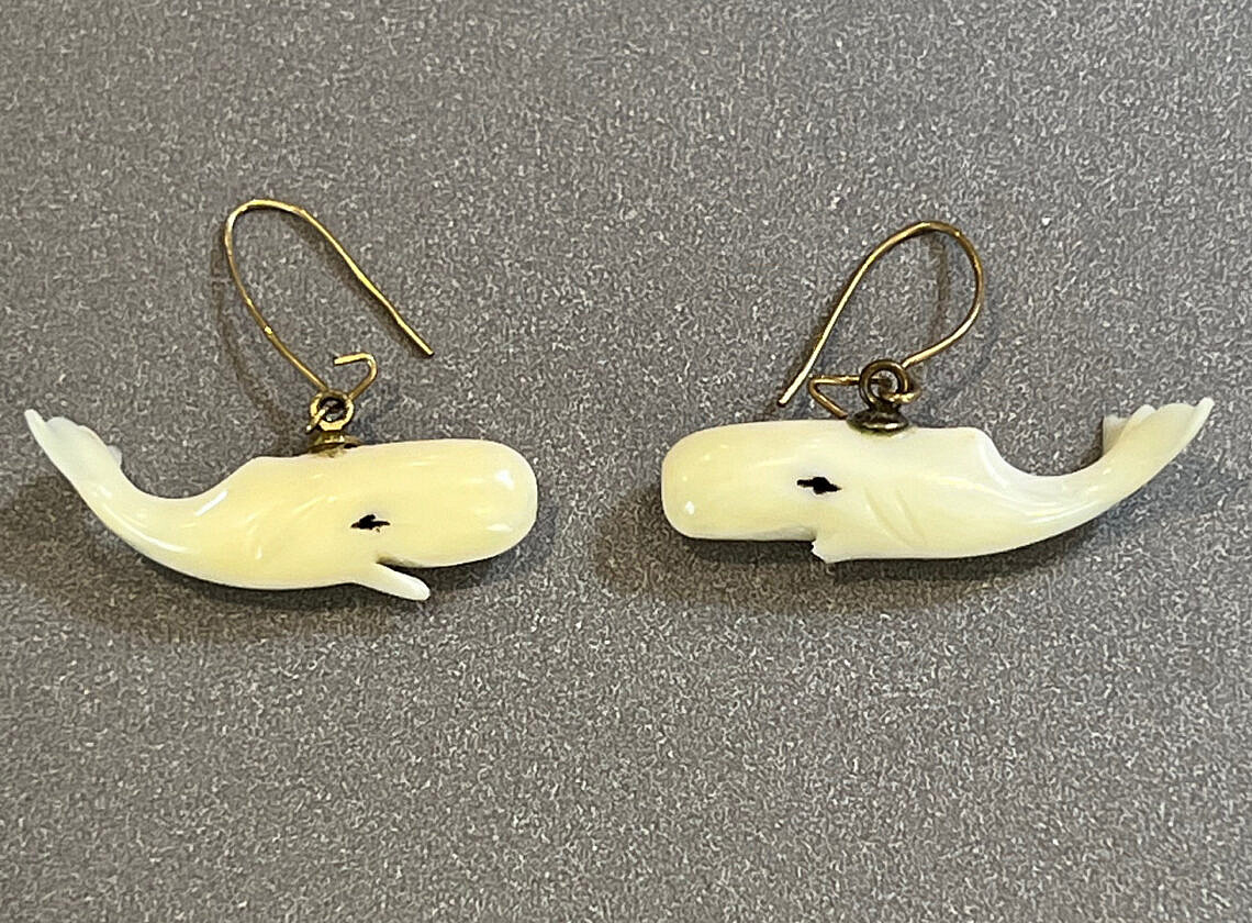 Pair of Carved Sperm Whale Earrings - Pair of Carved Sperm Whale ...