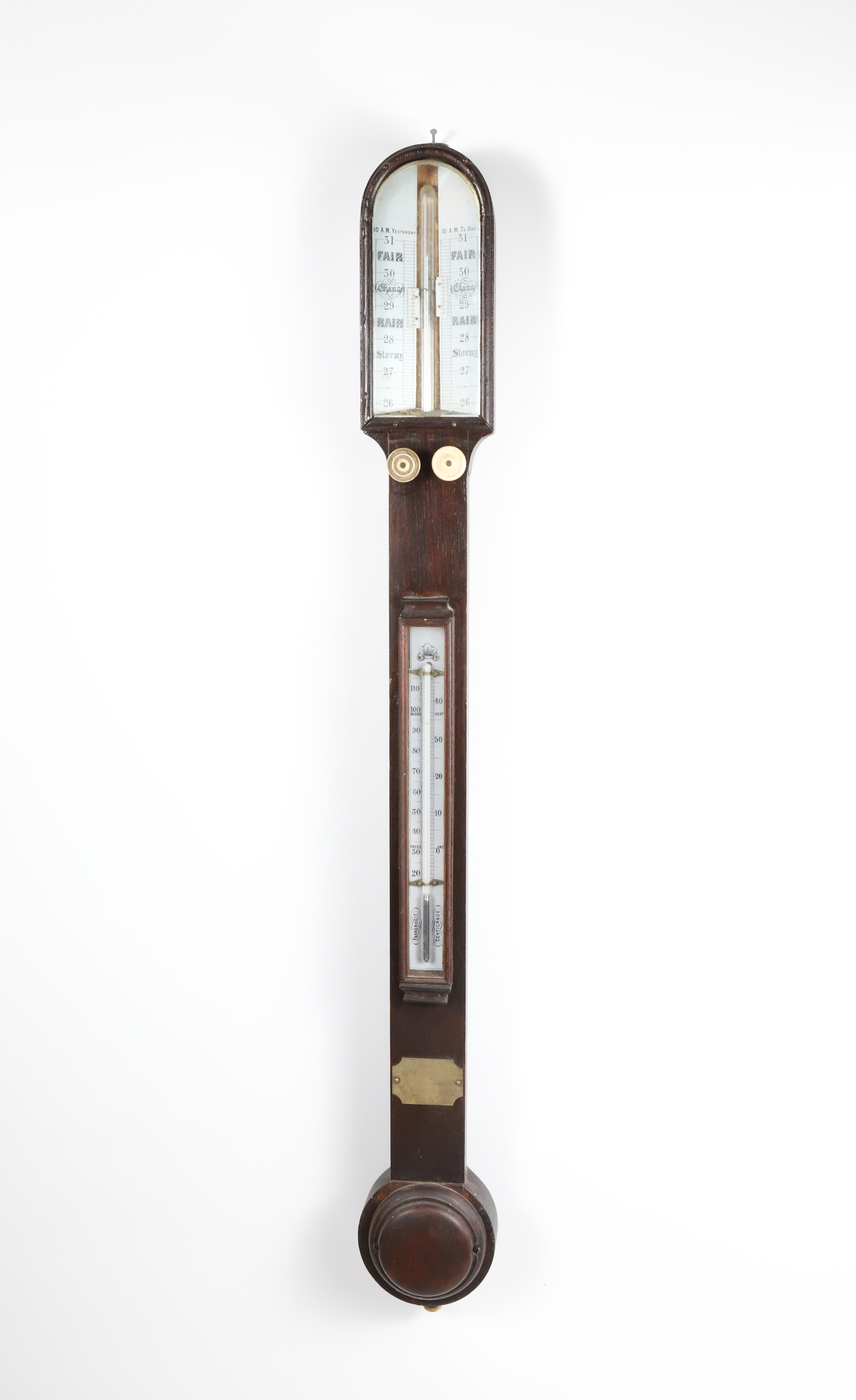 Stick Barometer 19th Century with a Presentation Plaque 1874 - Stick ...