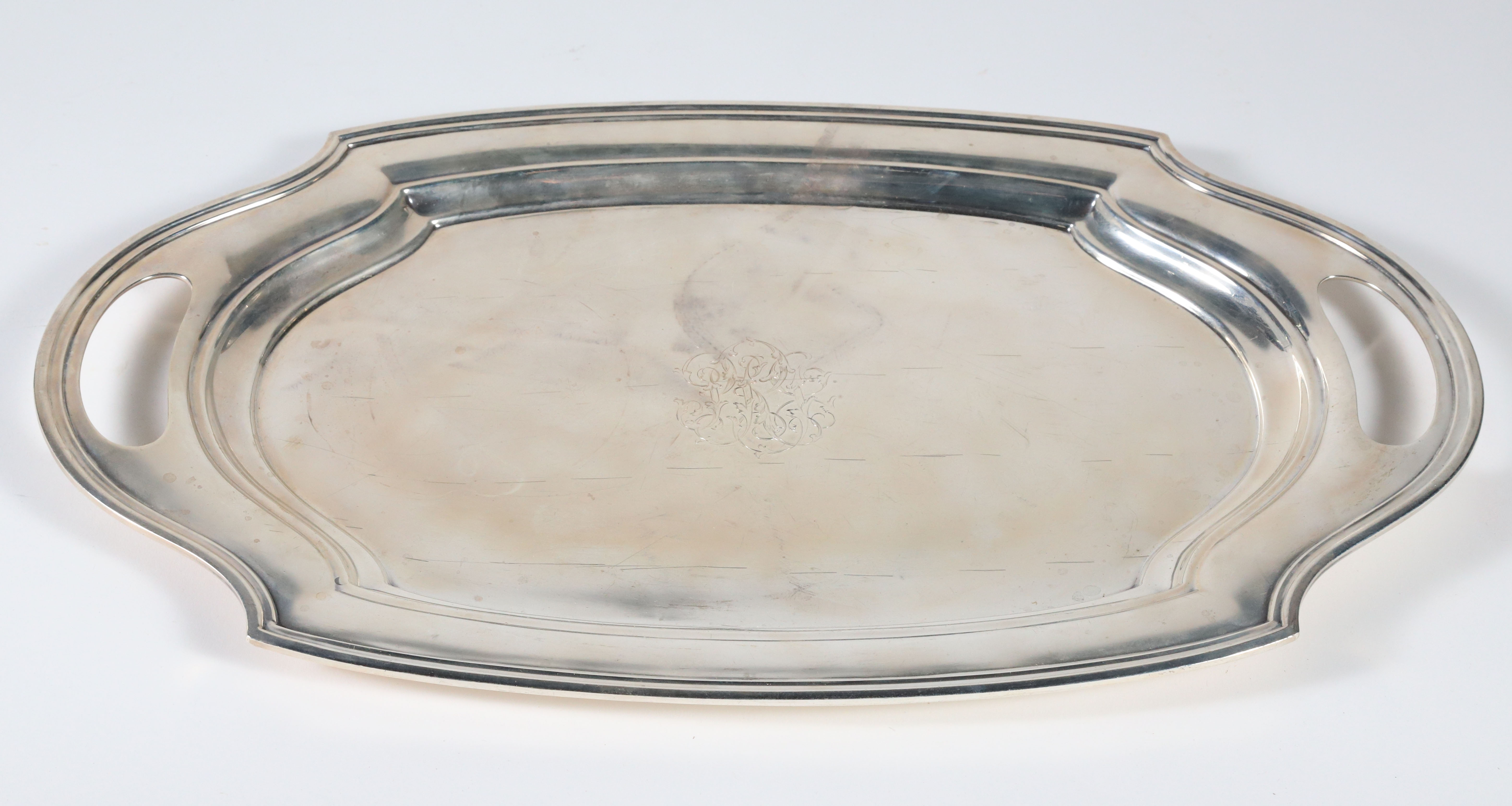 Sterling Silver Monogrammed Two Handle Tray - Sterling Silver ...