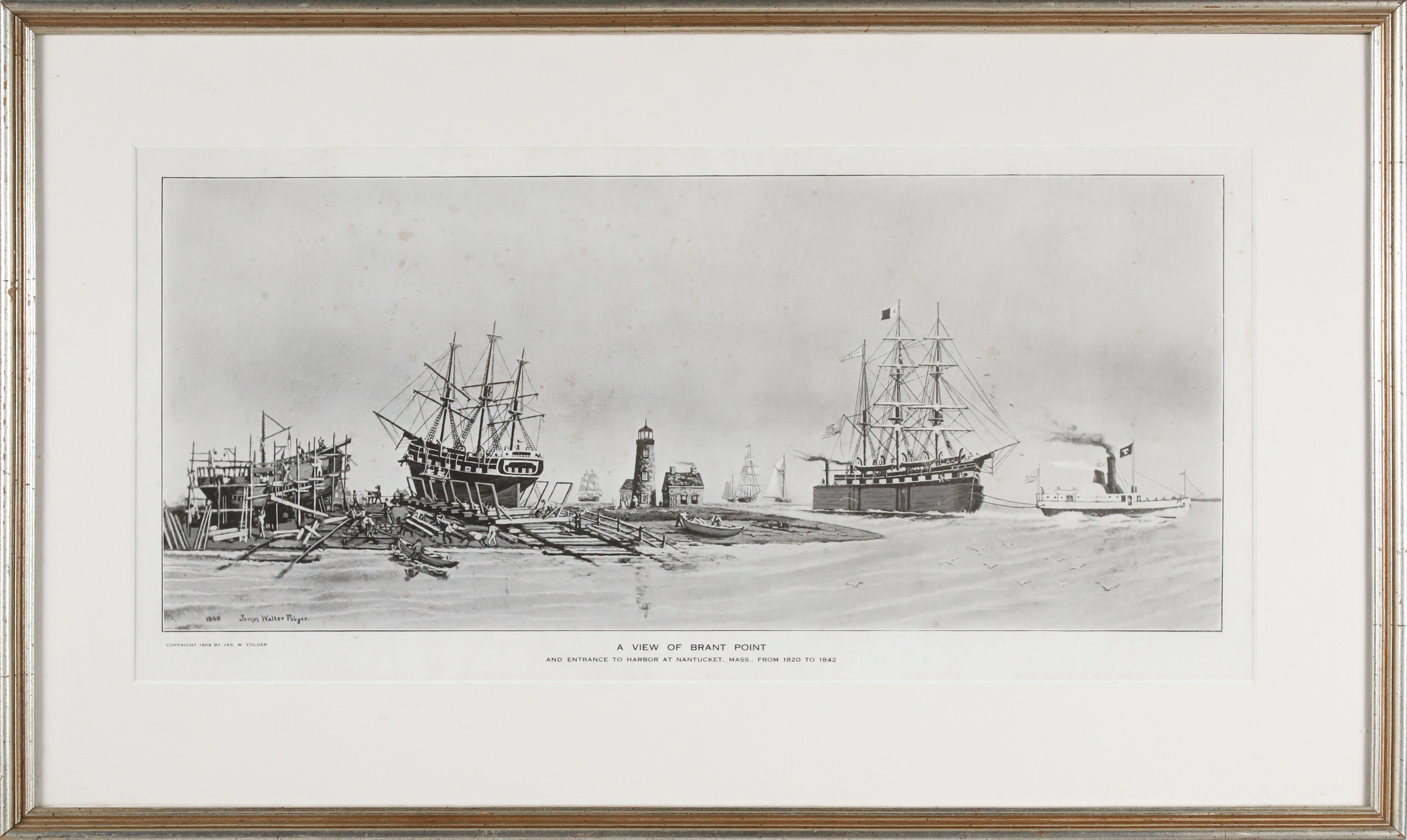 James Walter Folger (1851-1918) 1909 Print "A View of Brant Point" - James Walter Folger 1909 ...