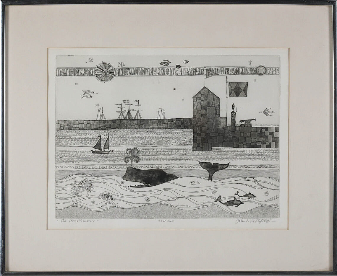 John F. Lochtefeld Limited Edition Etching "The Breakwater" - John F ...