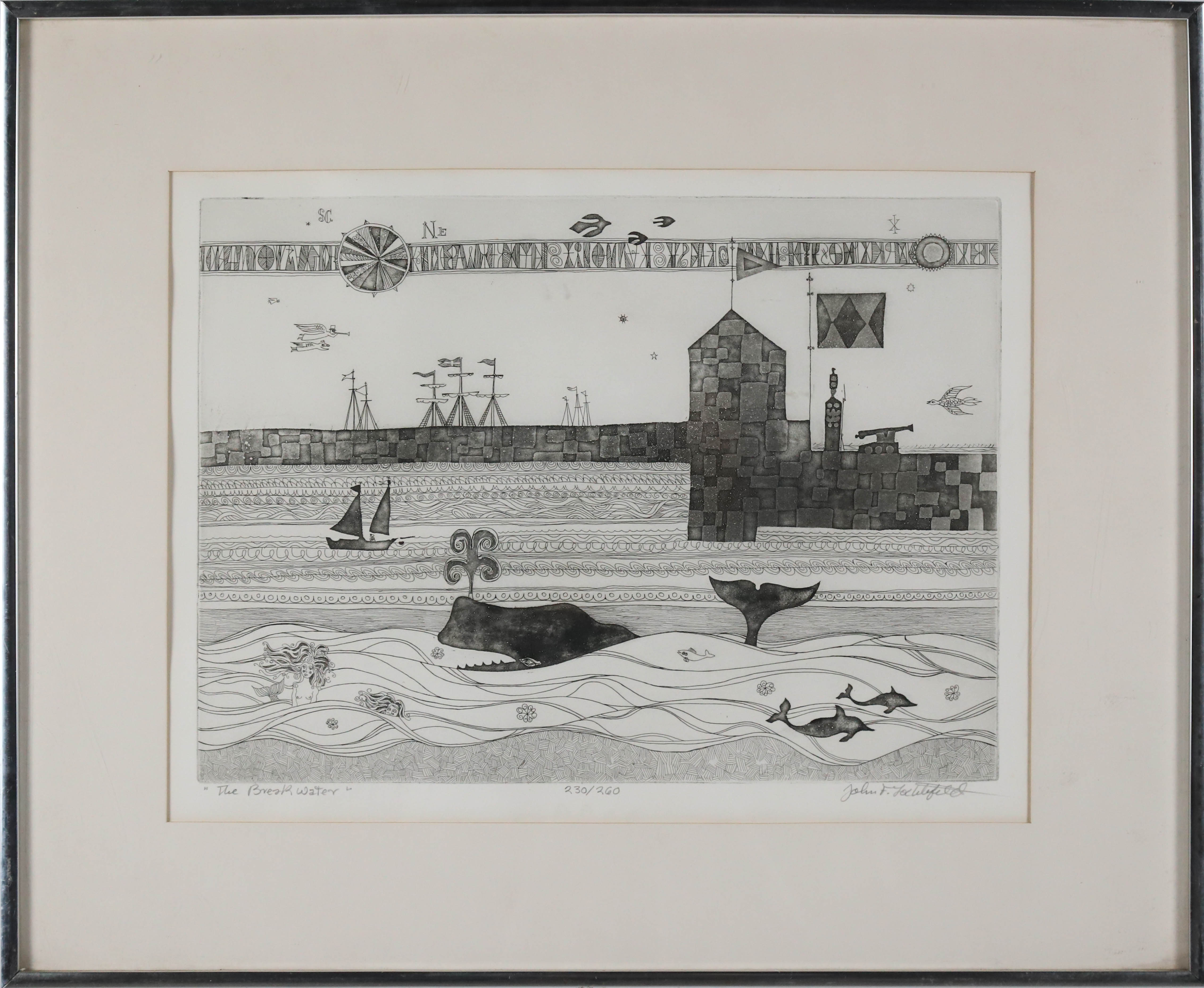 John F. Lochtefeld Limited Edition Etching "The Breakwater" - John F ...