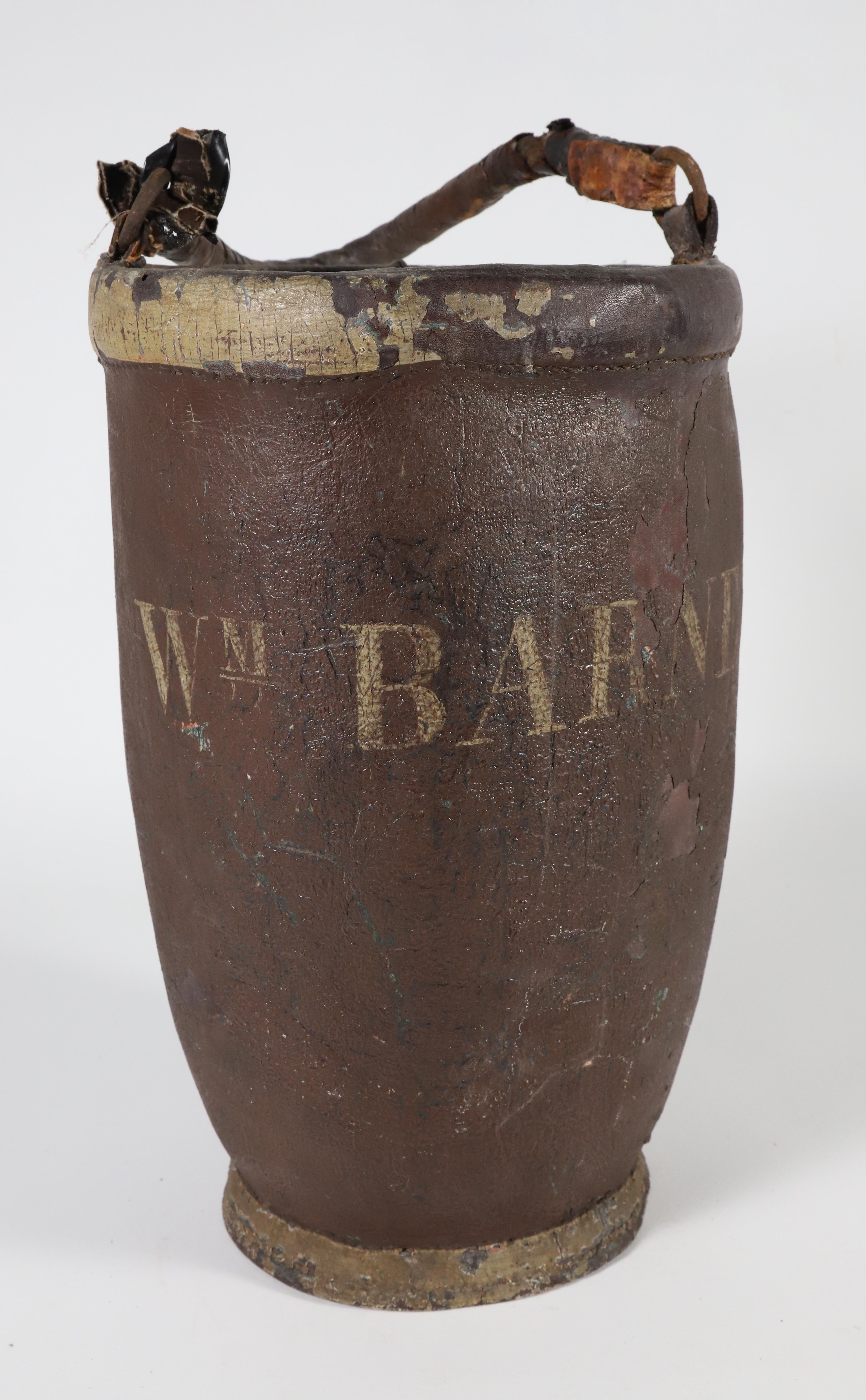 William Barney Nantucket Leather Fire Bucket 19th Century - William ...