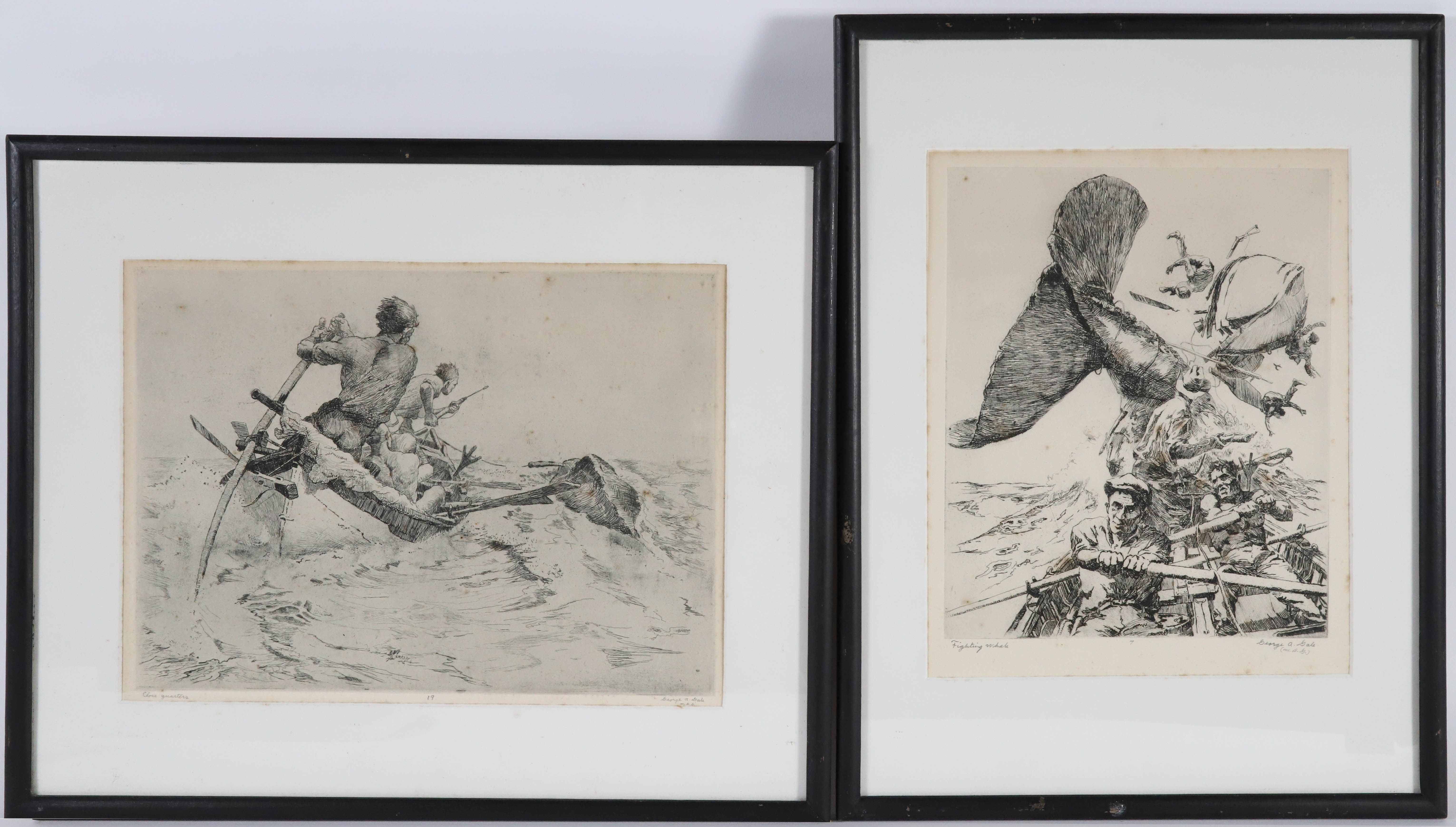Two George Gale Limited Edition Etchings: "Close Quarters" and ...